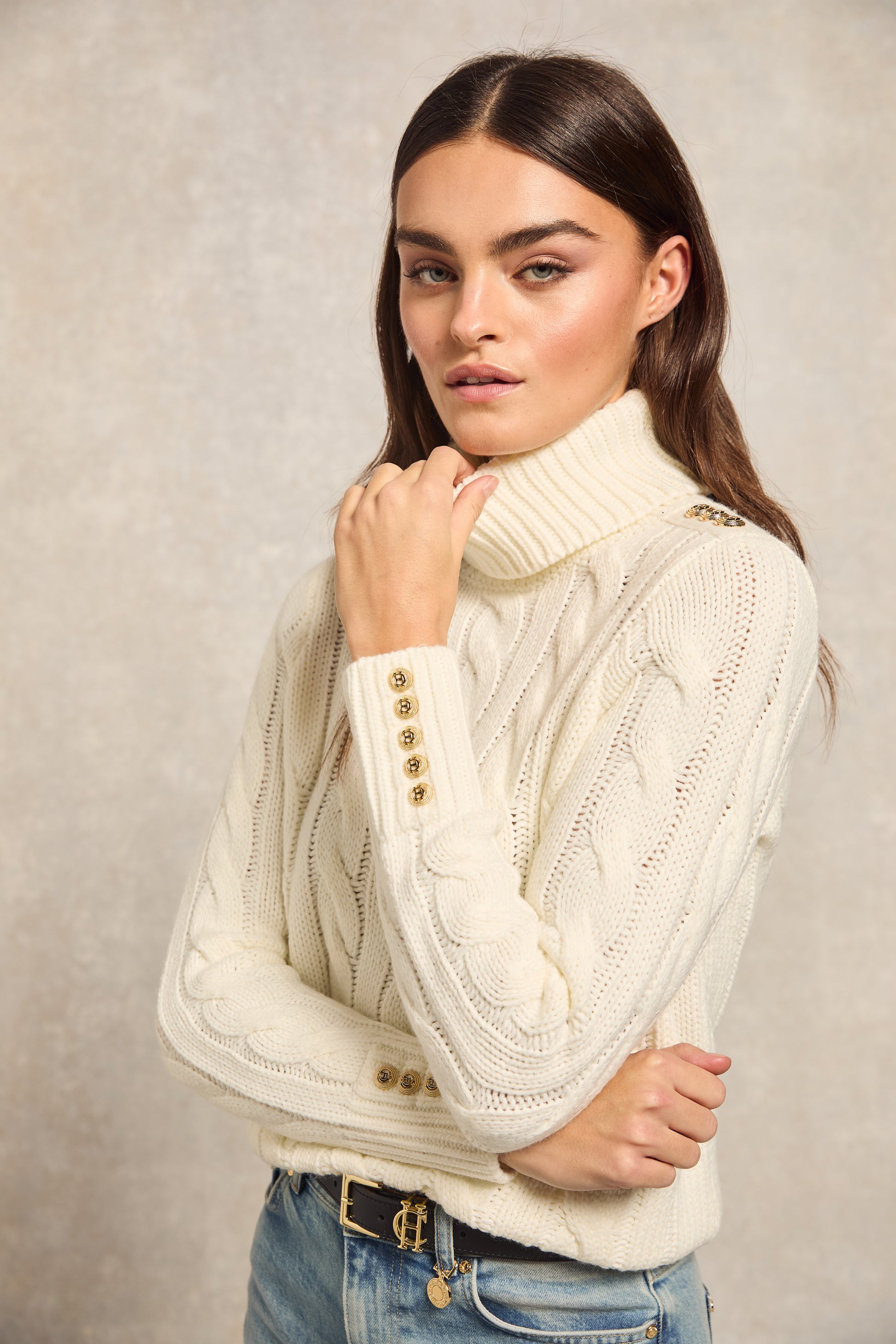 Lucia Roll Neck Knit (Natural) – Holland Cooper