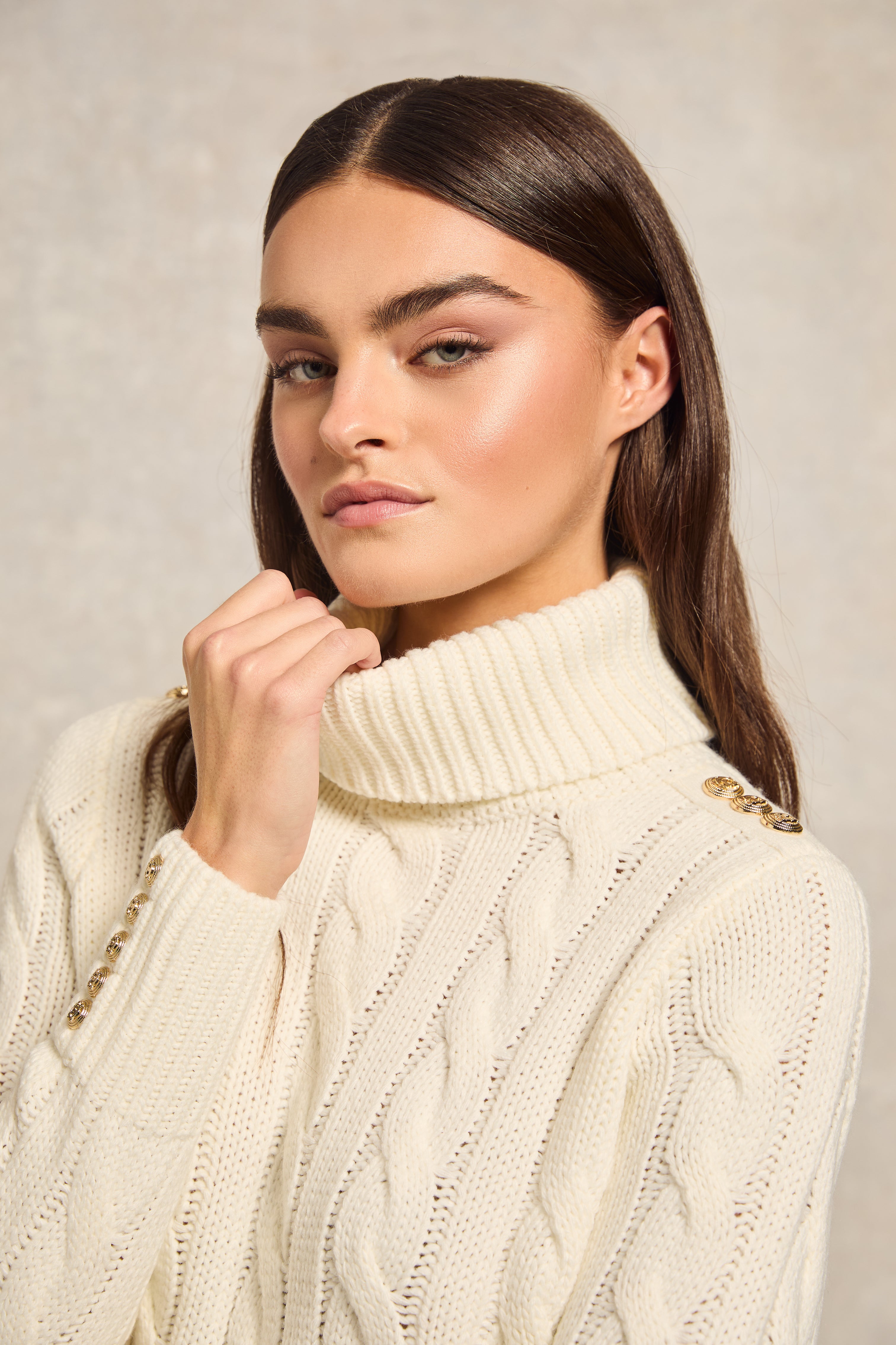 Lucia Roll Neck Knit (Natural) – Holland Cooper