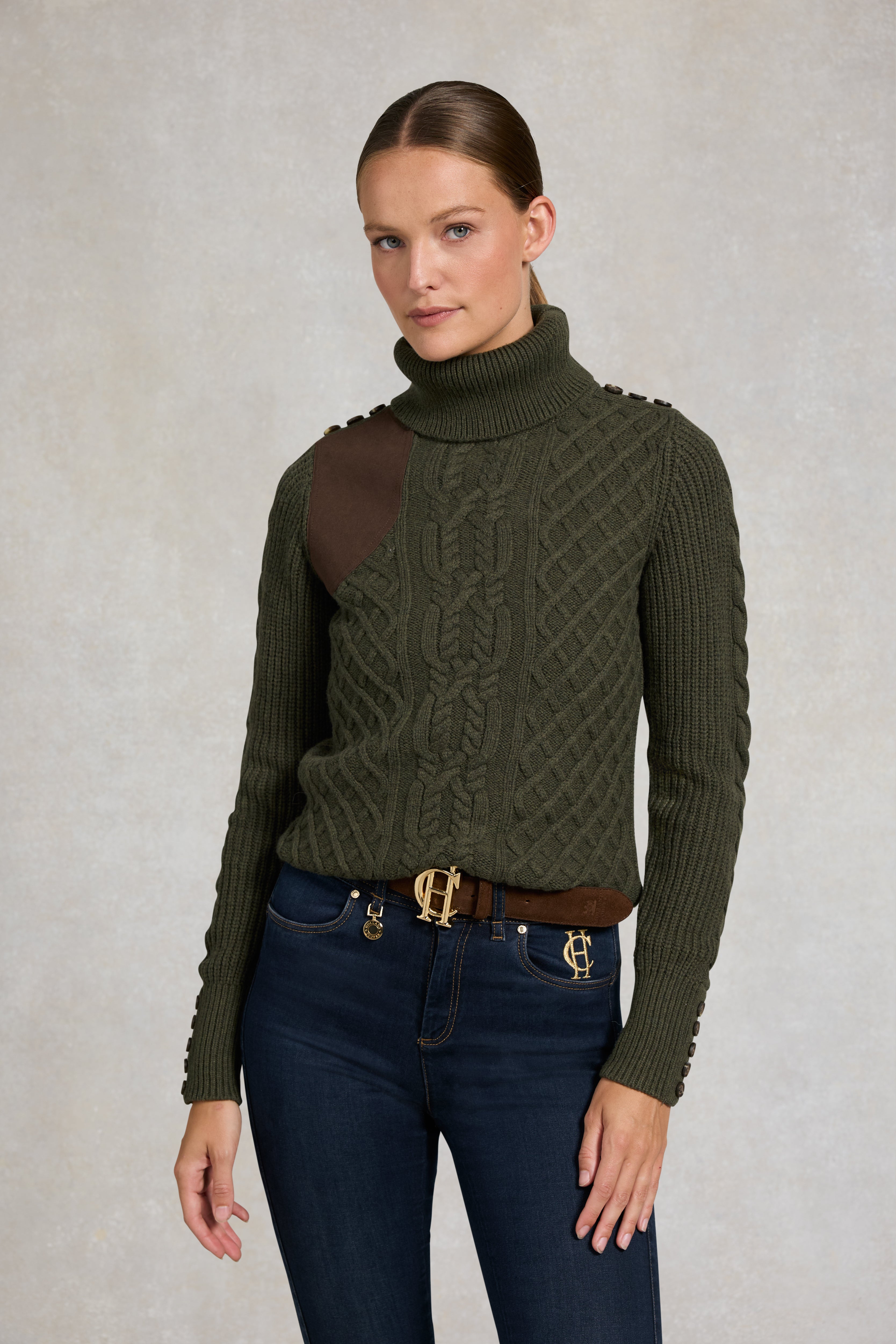 Country Roll Neck Knit (Forest Green) – Holland Cooper