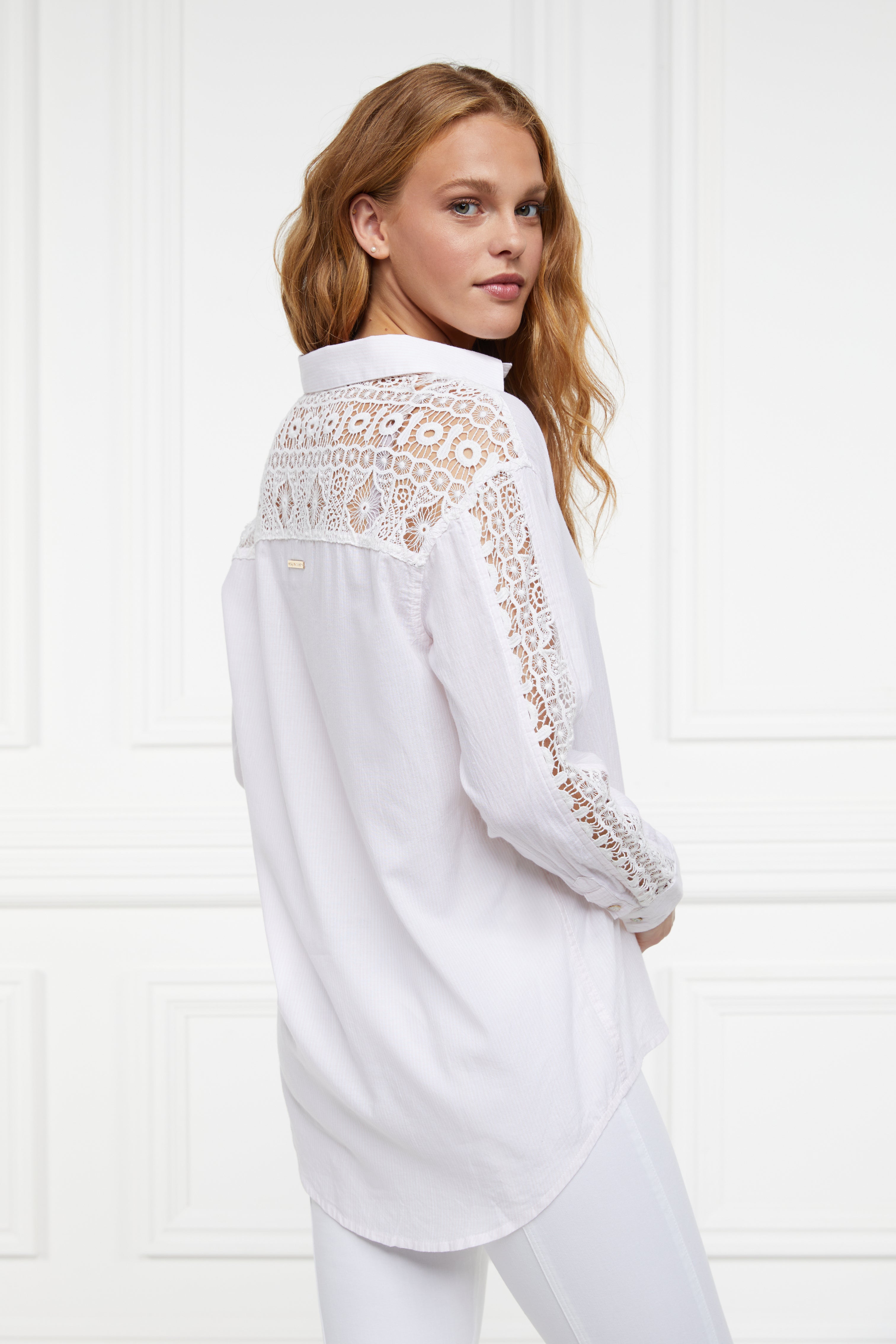 Oversized Cotton Lace Shirt (Pink Stripe) – Holland Cooper