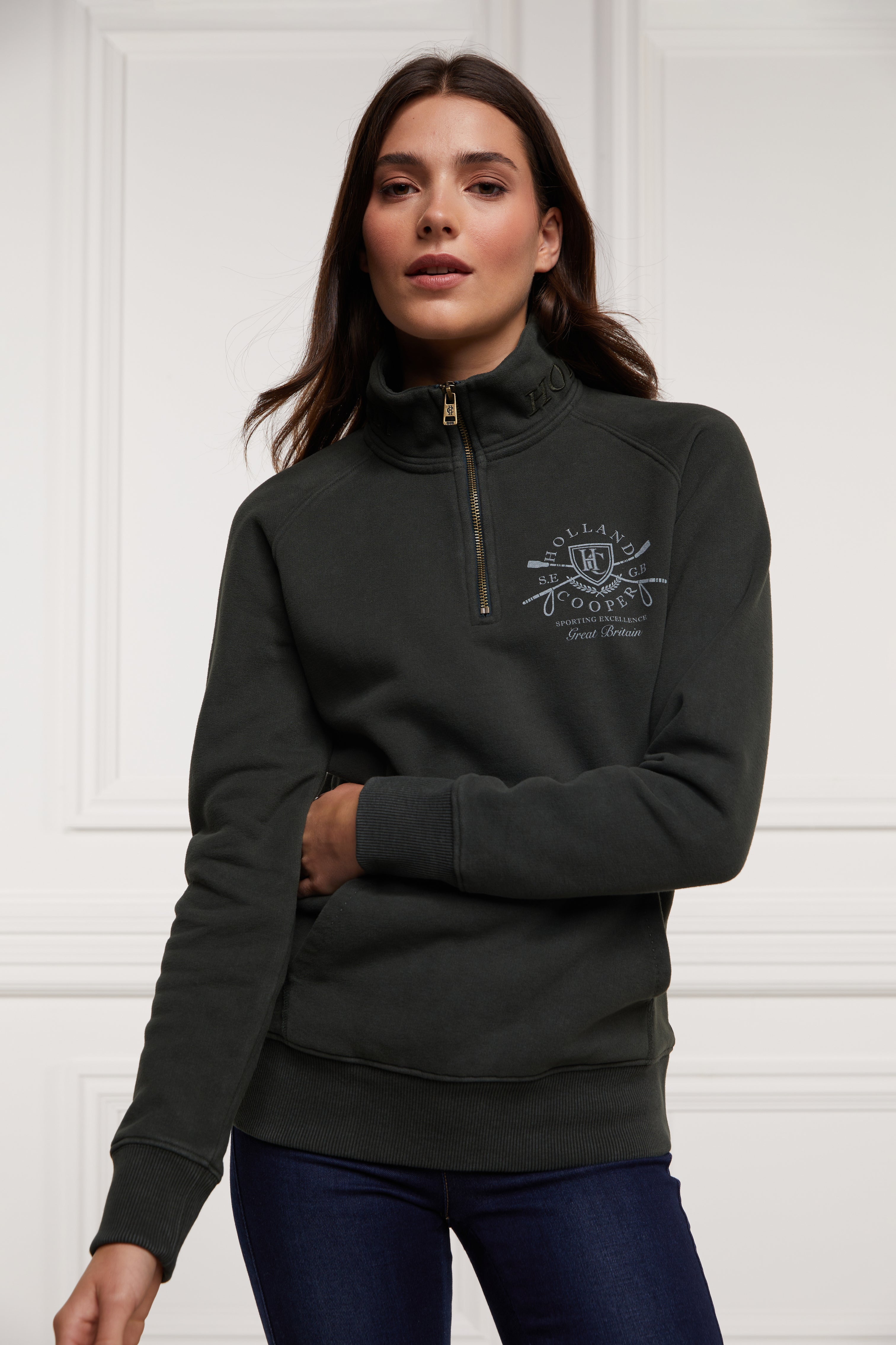 Crest Zip Henley (Racing Green) – Holland Cooper