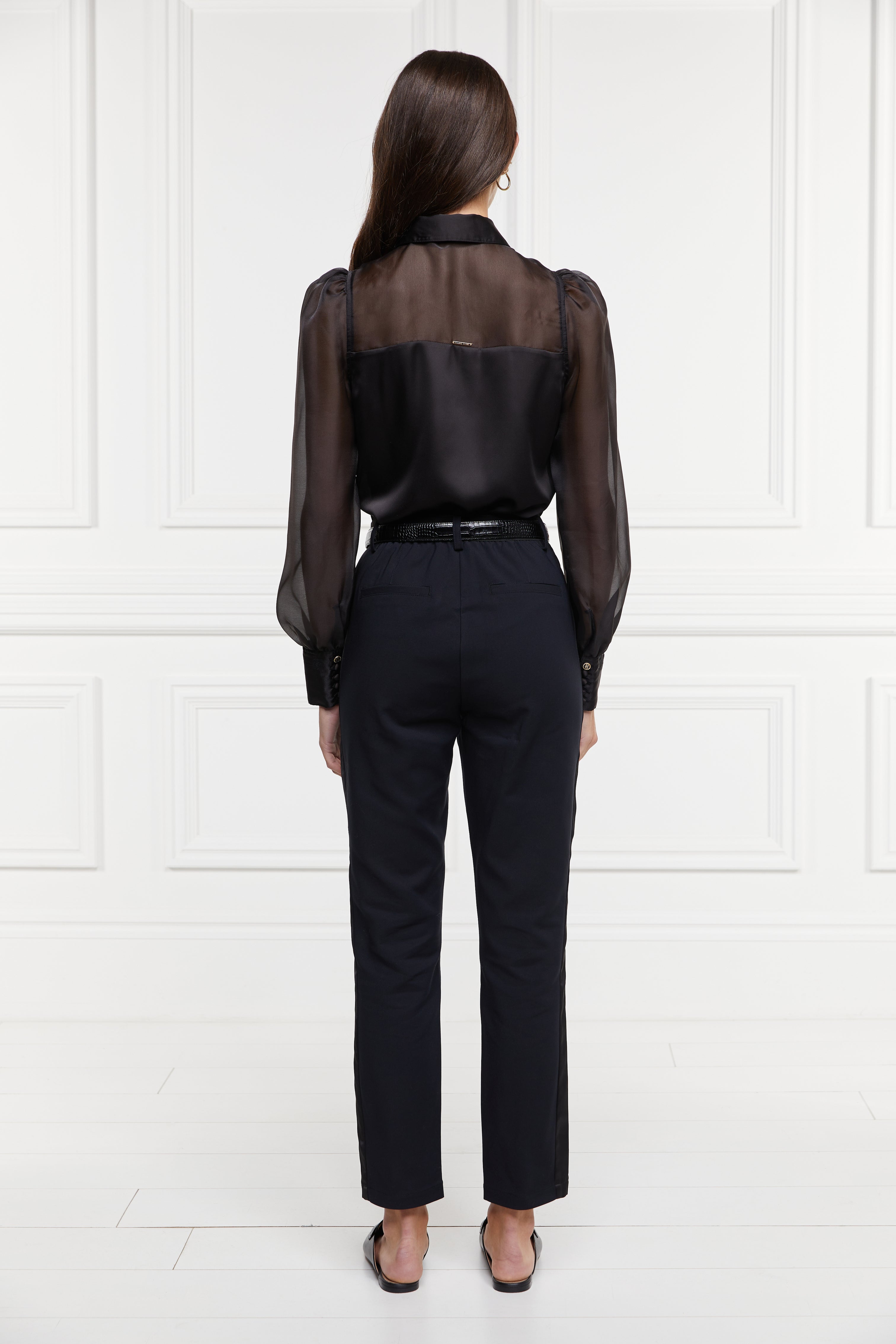 Bexley Tailored Trouser (Black Satin Stripe) – Holland Cooper