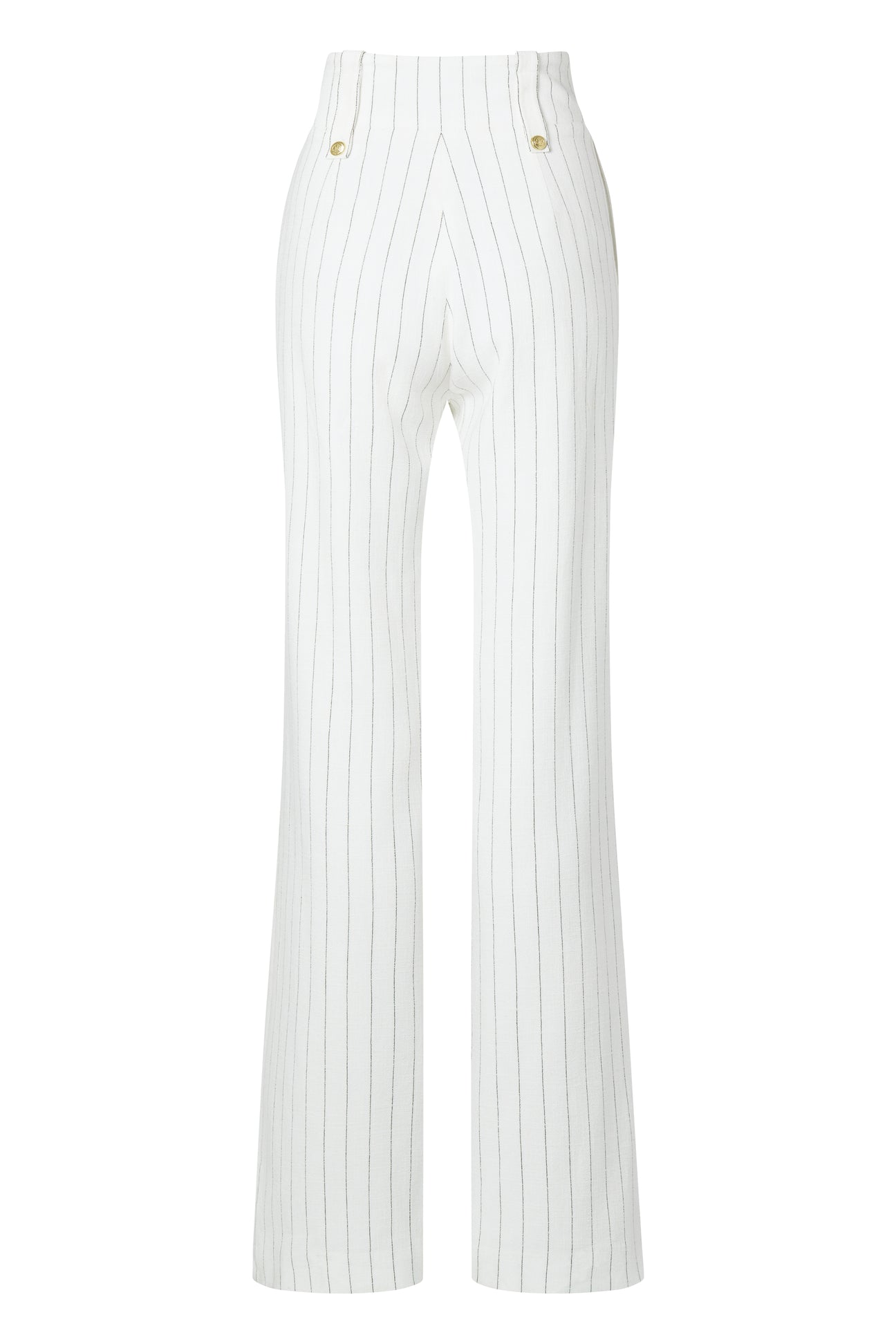 High Waisted Straight Trouser (Oyster Linen Pinstripe) – Holland Cooper