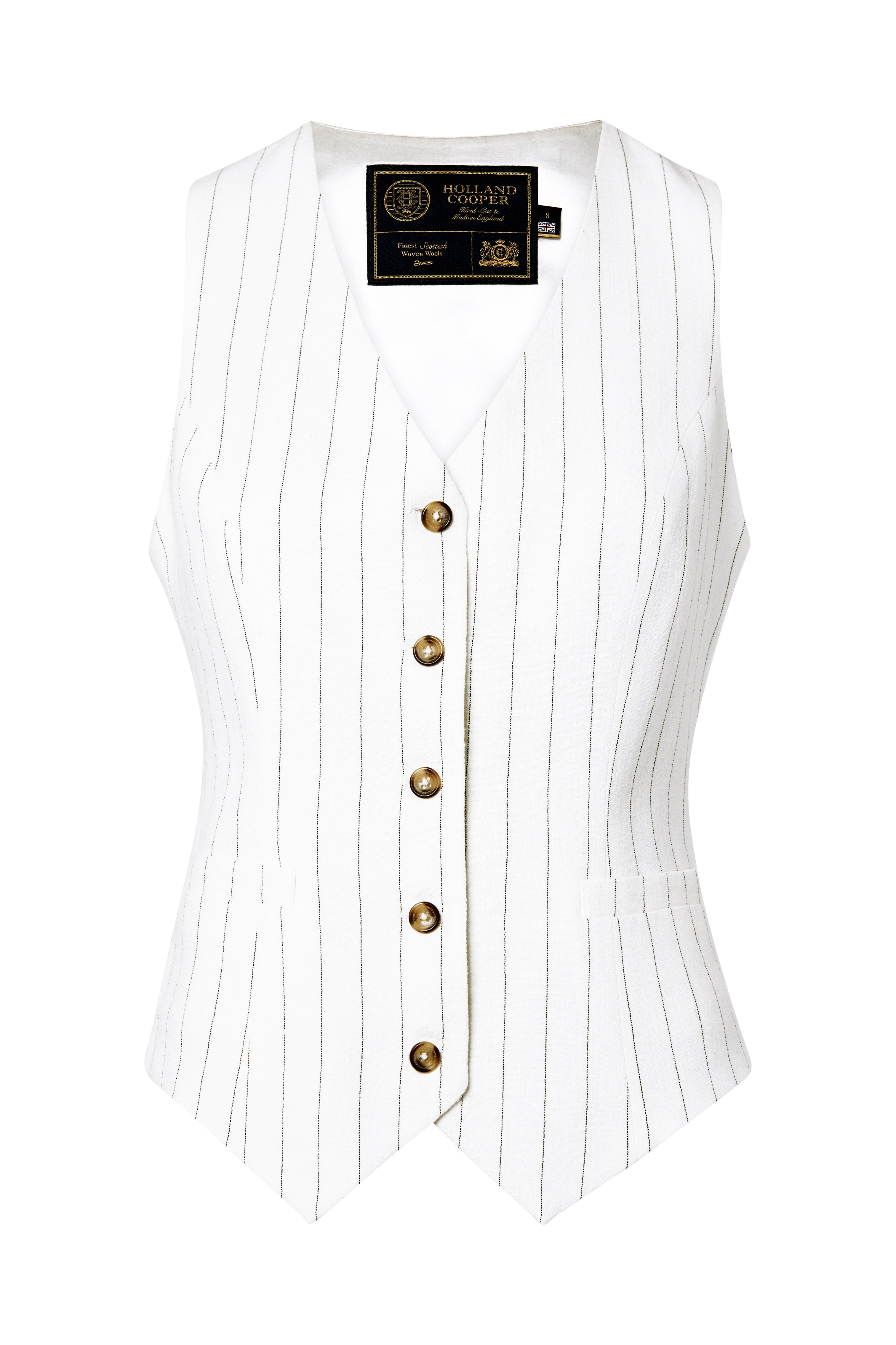 Hampton Waistcoat (Oyster Linen Pinstripe) – Holland Cooper