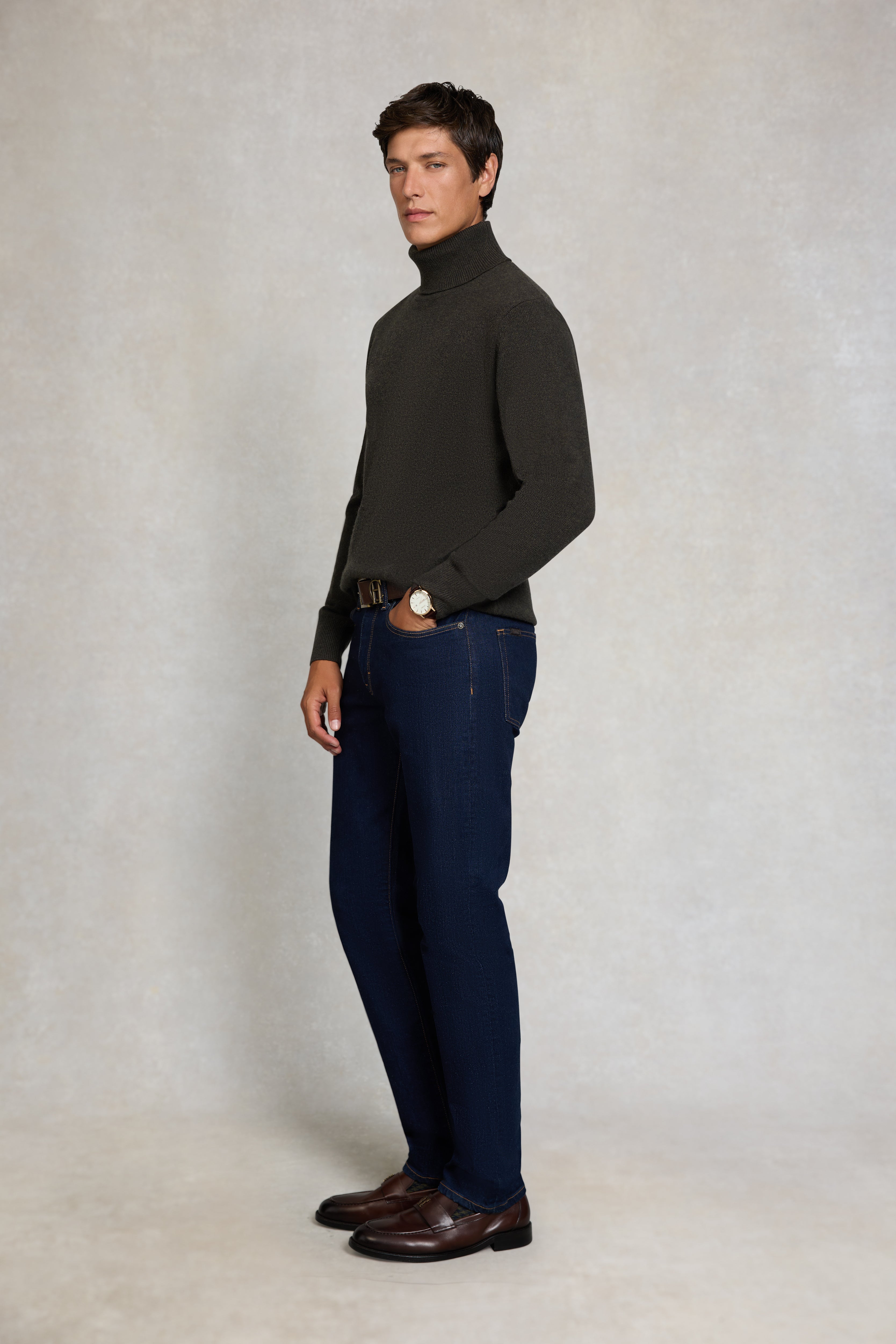 Byron Roll Neck Knit (Moss) – Holland Cooper