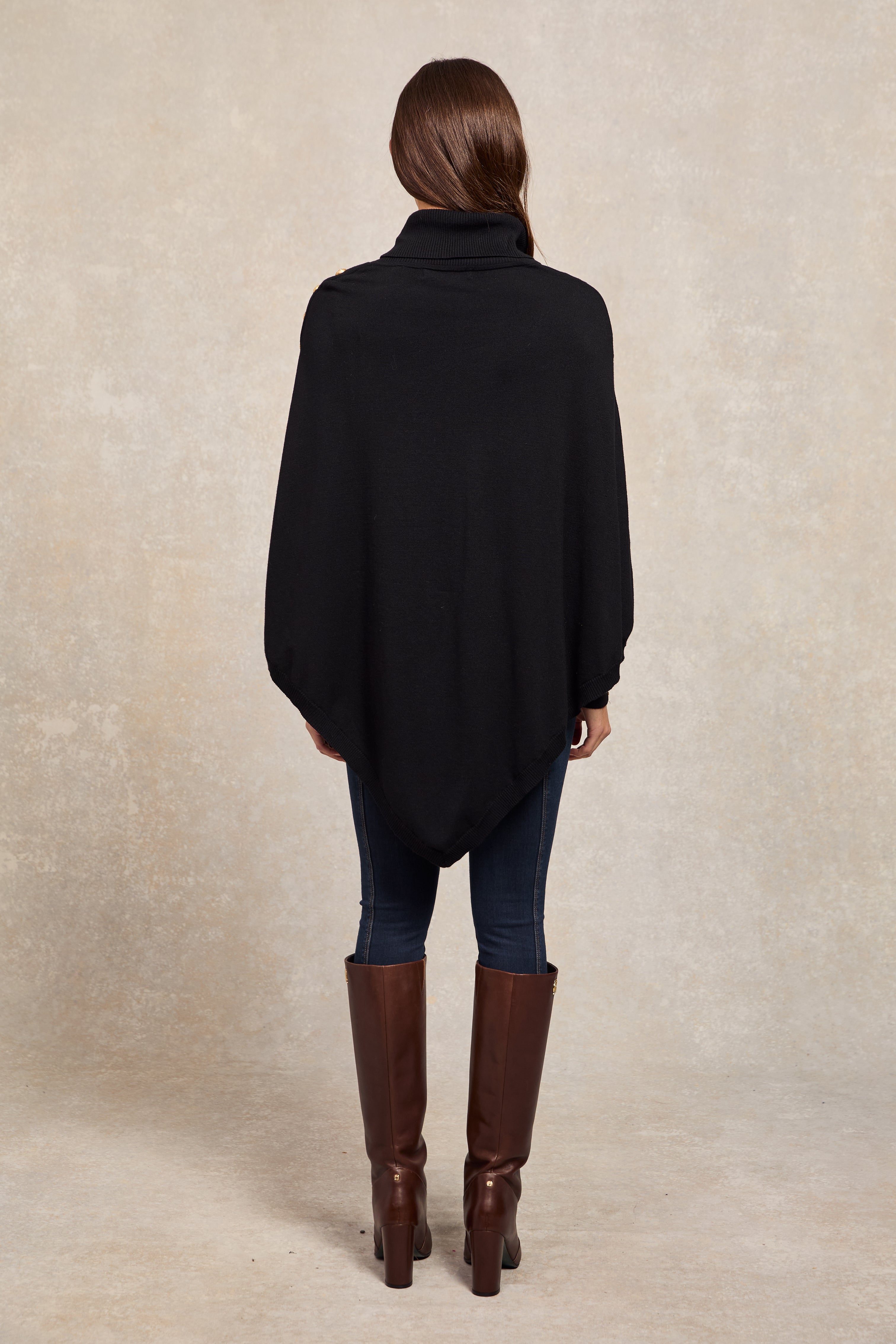 Roll Neck Cape (Black) – Holland Cooper