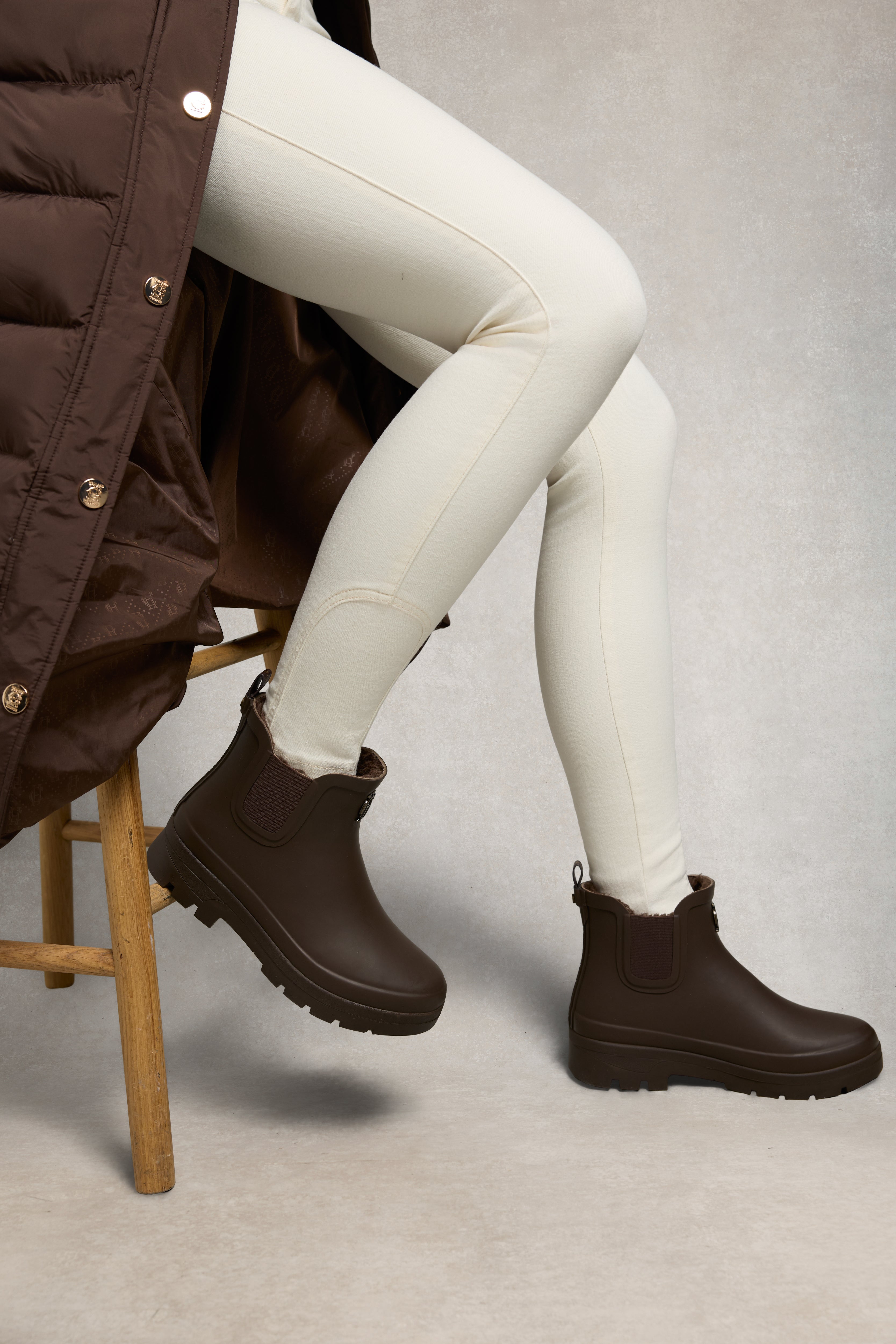Sherpa Lined Chunky Chelsea Wellington (Chocolate) – Holland Cooper