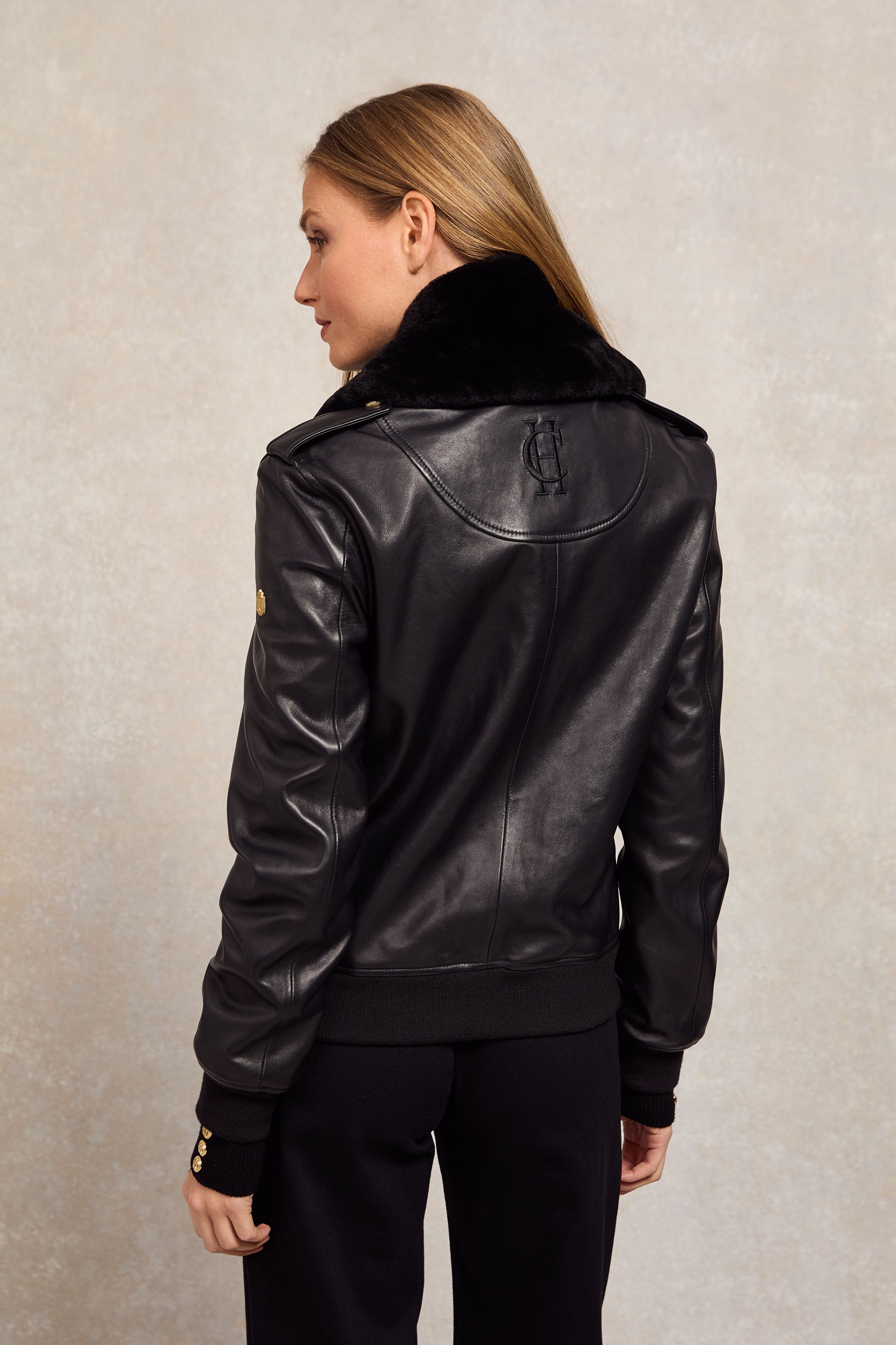 Sloane Leather Bomber (Black) – Holland Cooper