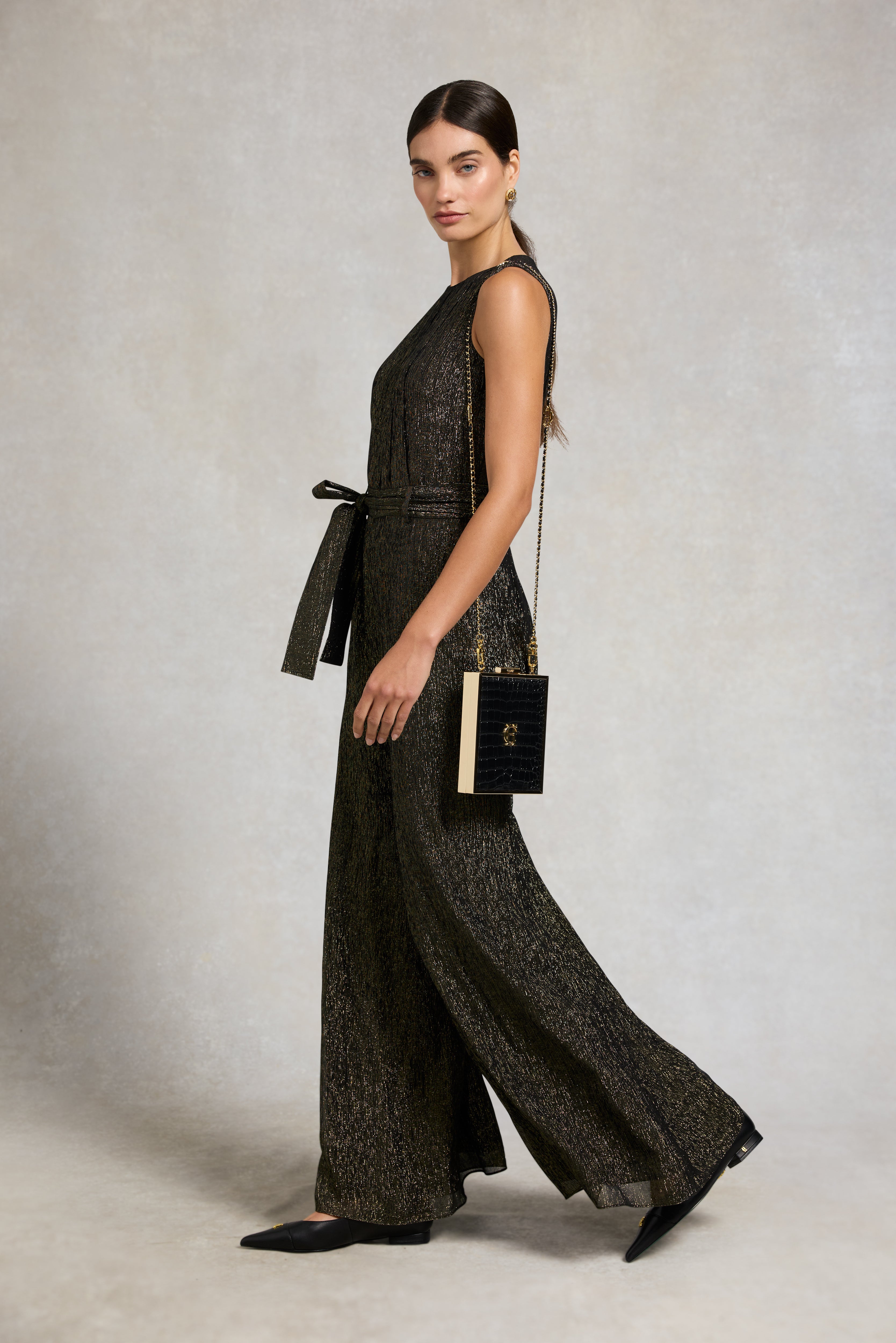 Nicole Jumpsuit (Gold Sparkle) – Holland Cooper