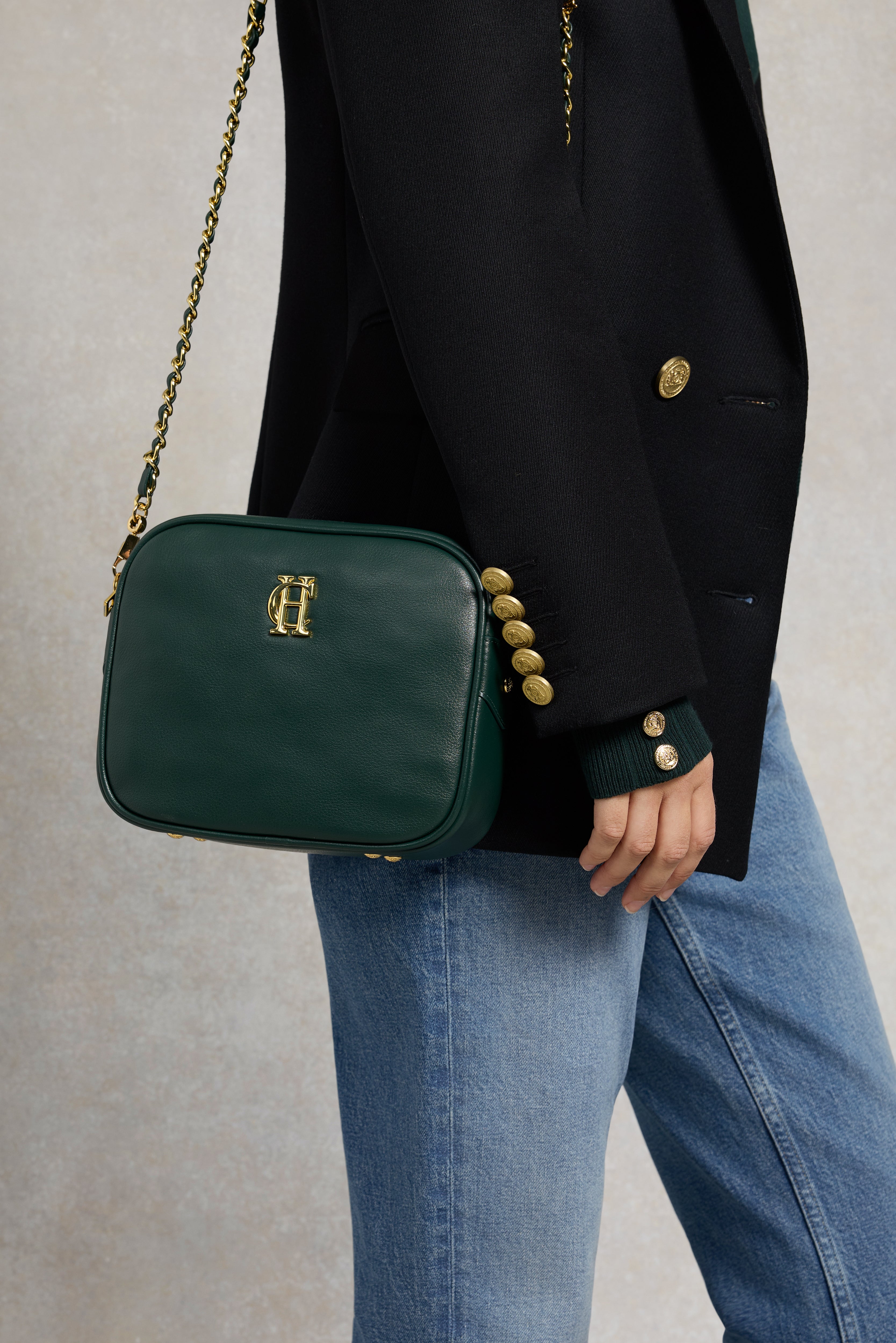 Soho Camera Bag (Emerald Leather) – Holland Cooper