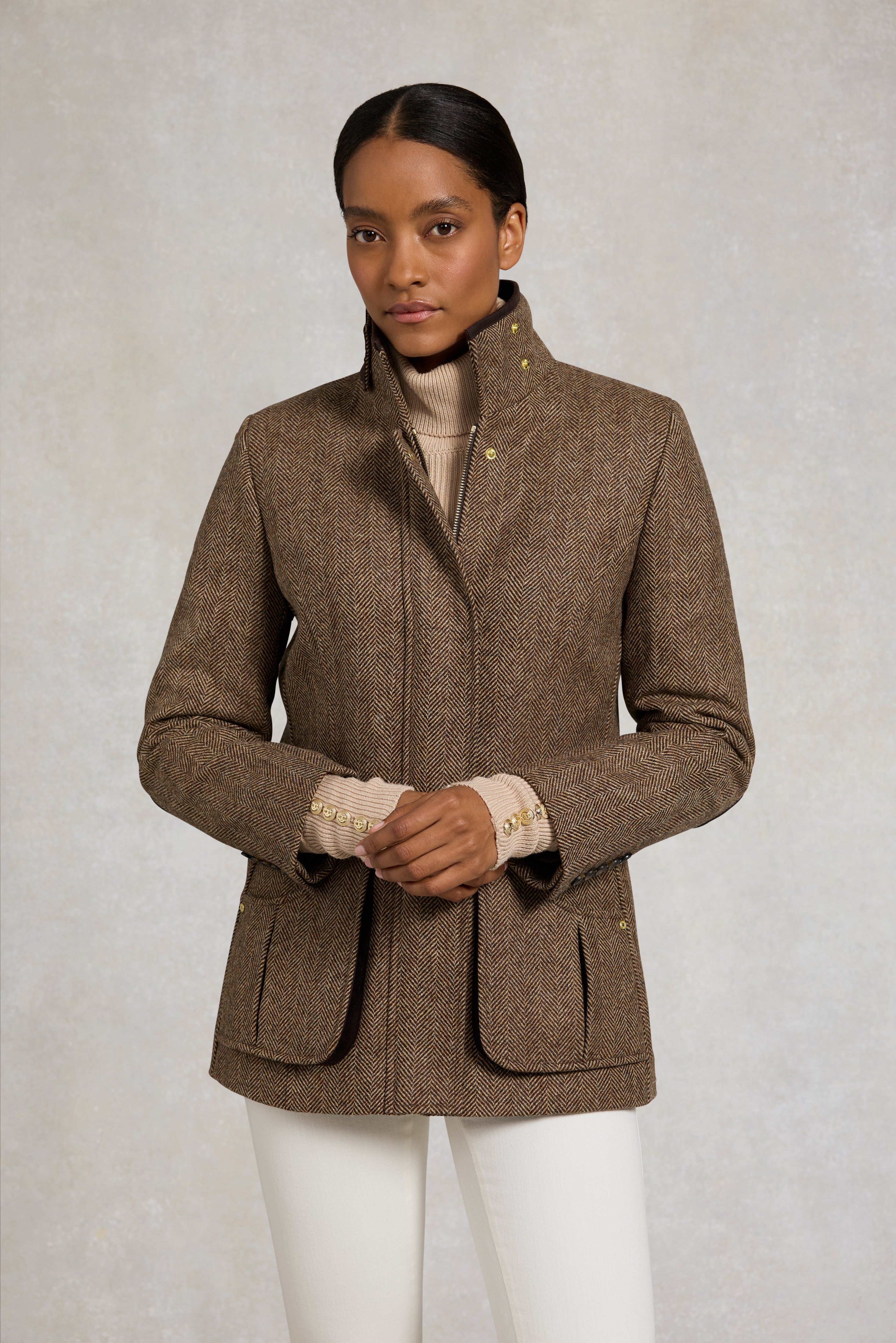 Country Classic Jacket (Large Scale Brown Herringbone) – Holland Cooper