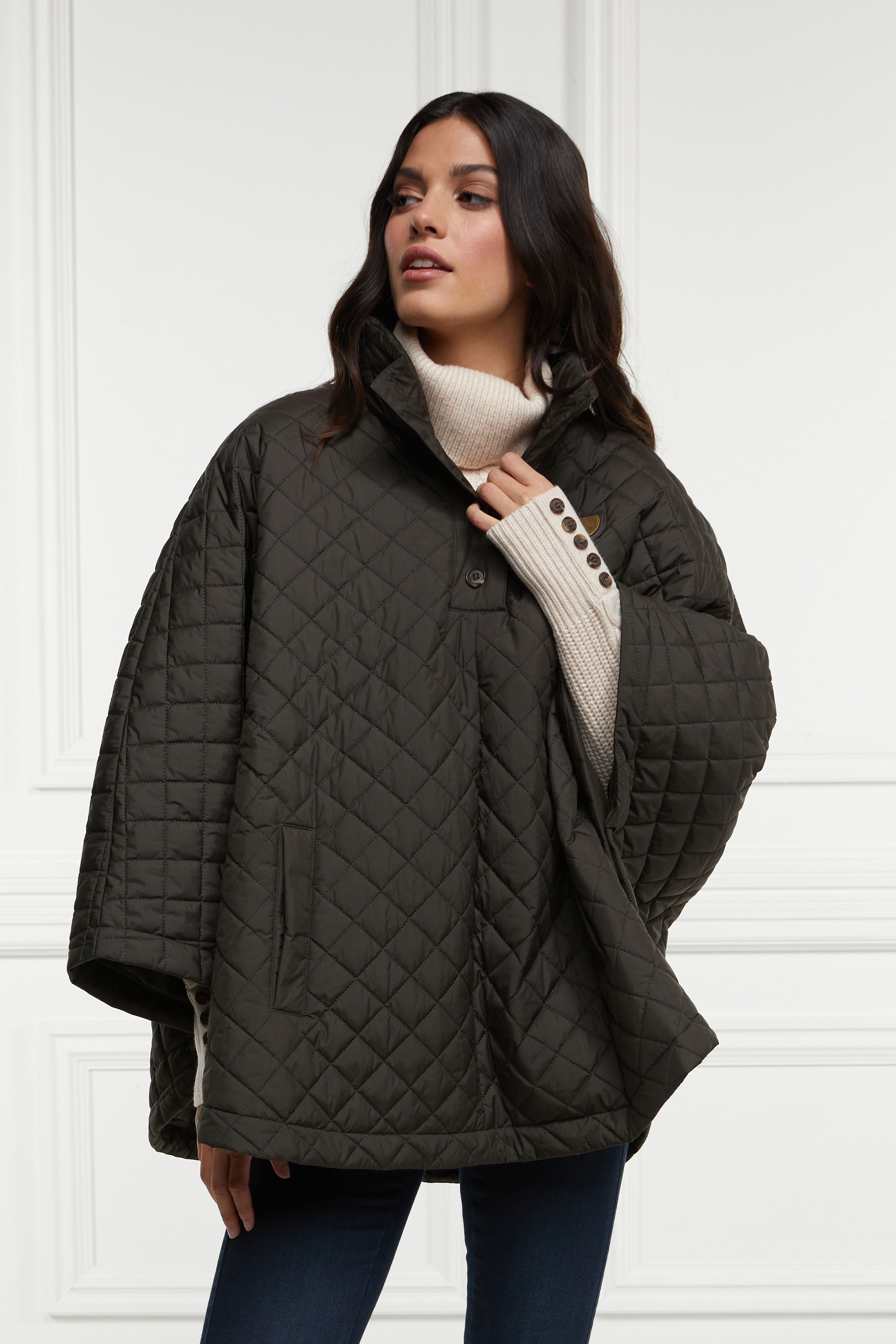 Brooke Quilted Cape (Dark Olive) – Holland Cooper