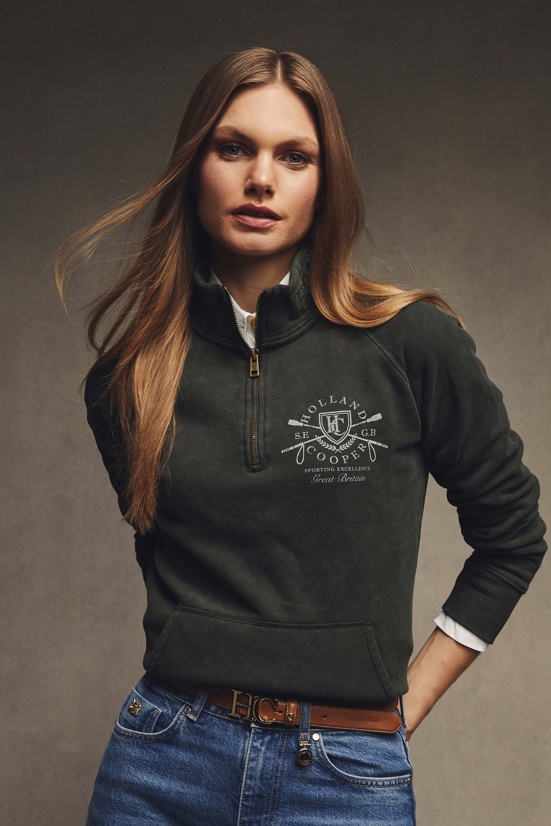 Crest Zip Henley (Racing Green) – Holland Cooper