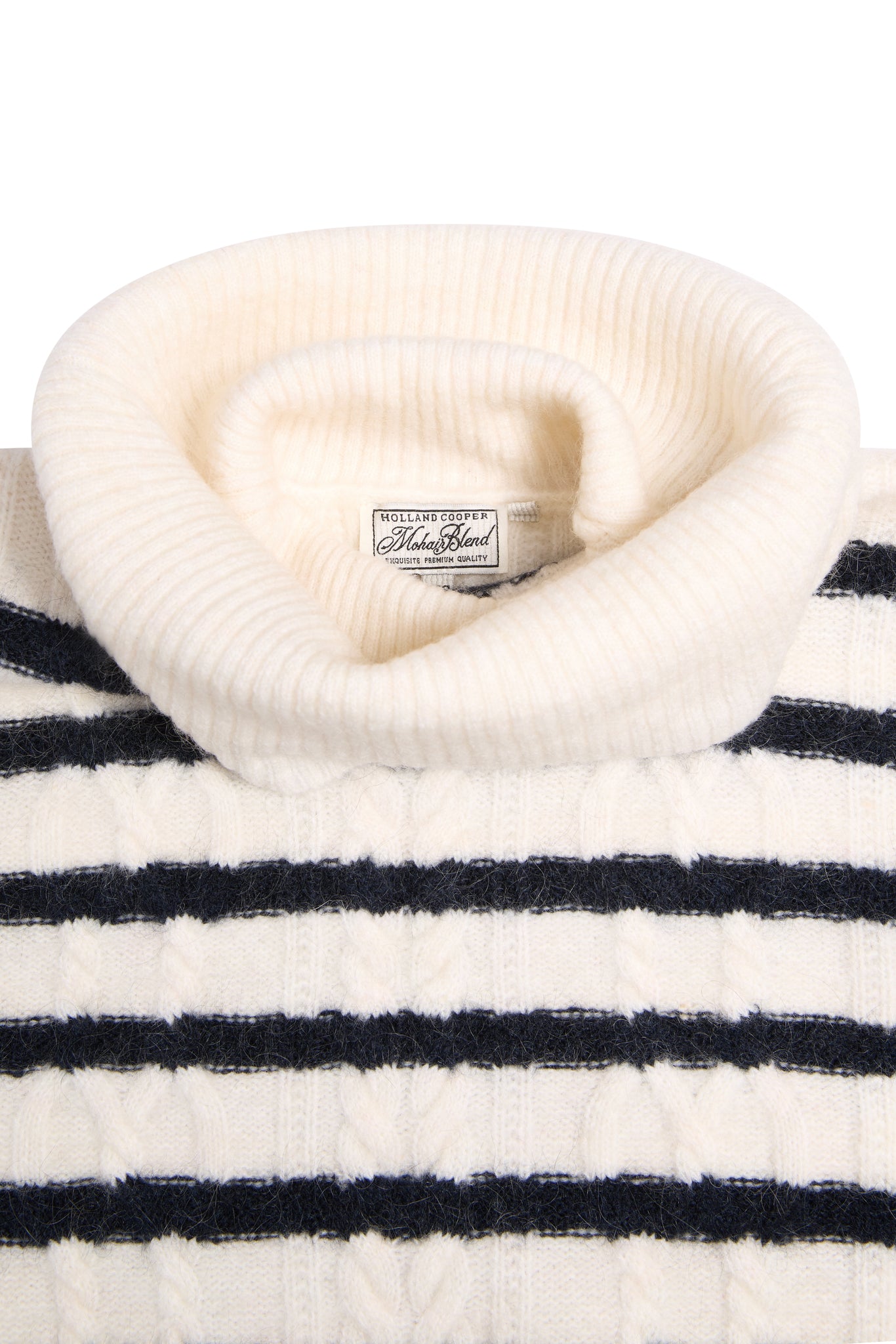Frances Cowl Neck Knit (Natural Stripe) – Holland Cooper