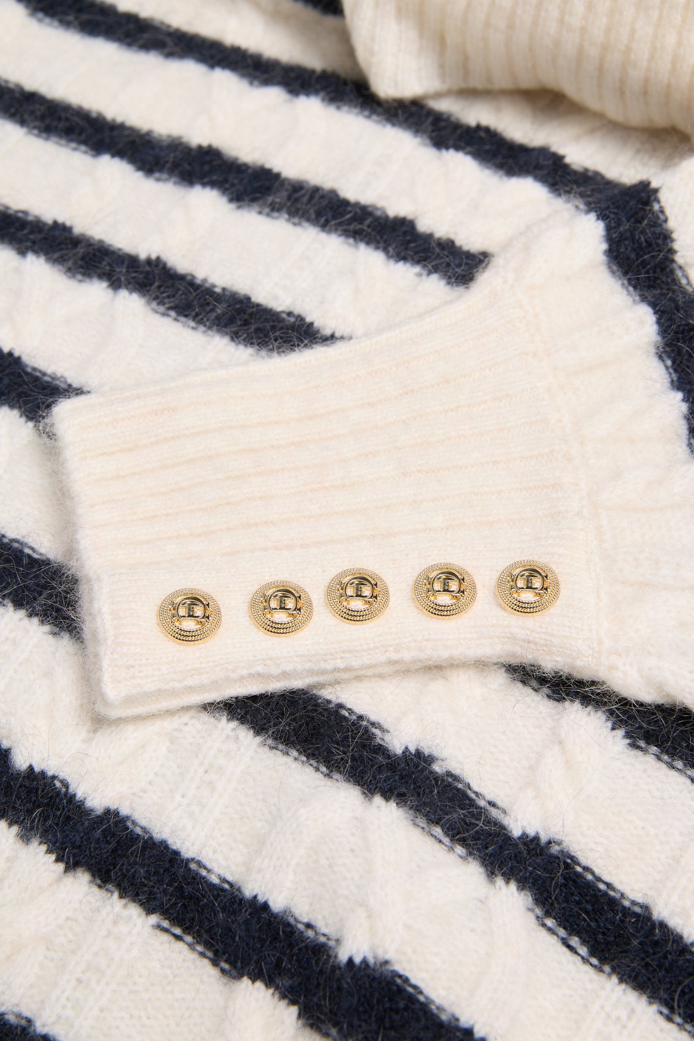 Frances Cowl Neck Knit (Natural Stripe) – Holland Cooper