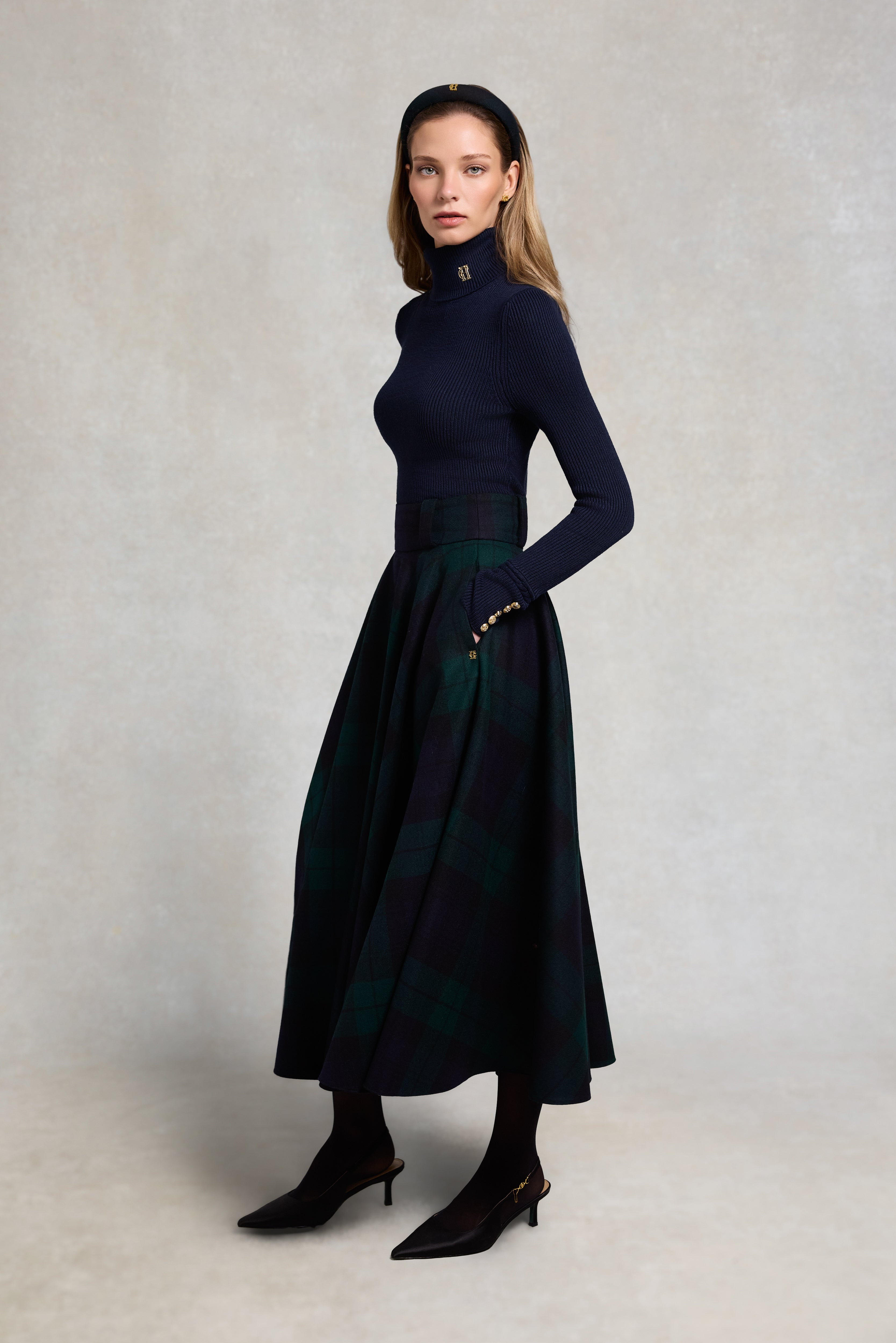 360 Maxi Tweed Circle Skirt (Blackwatch) – Holland Cooper
