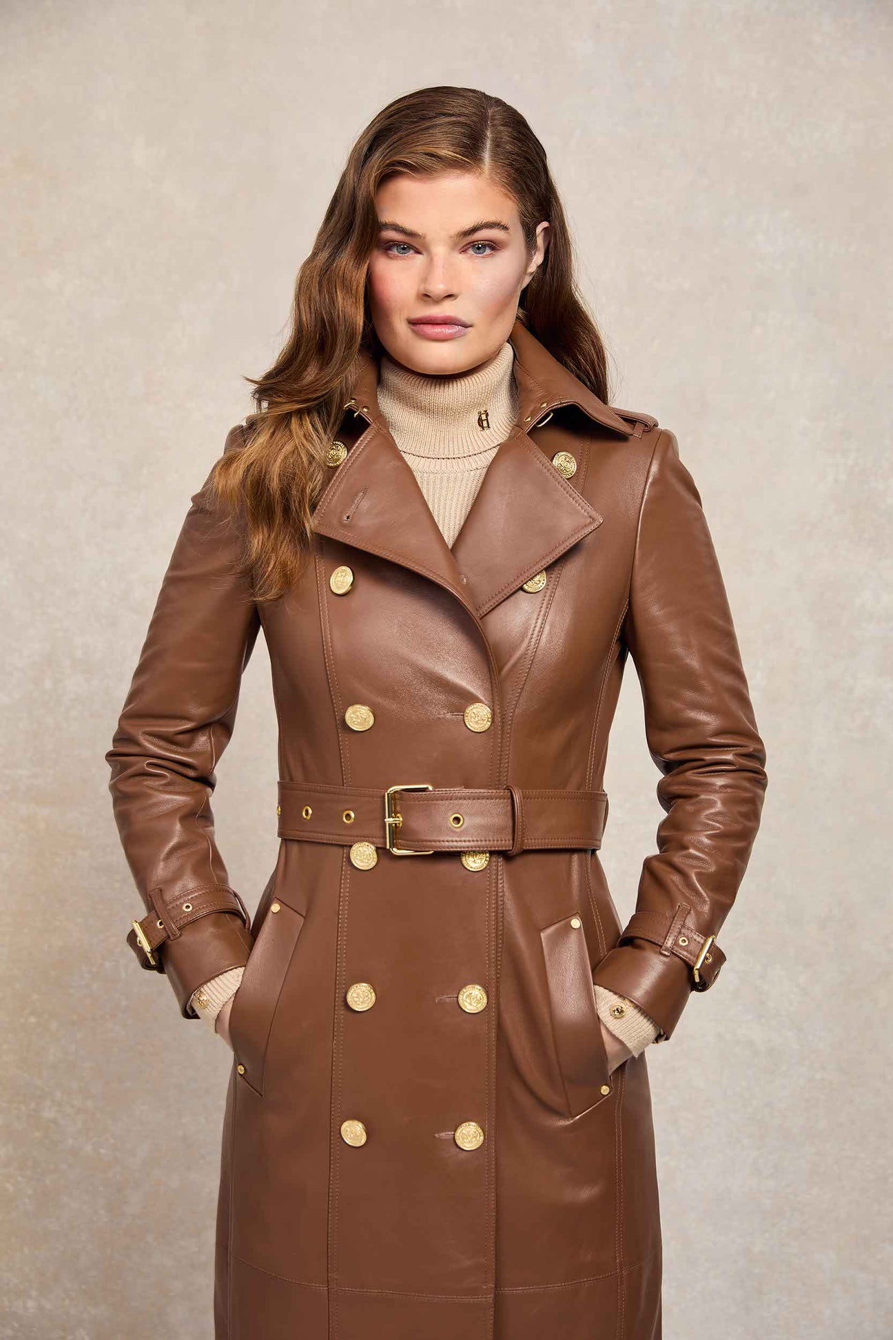 Full Length Marlborough Trench Coat (Valencia Leather Cognac) – Holland ...