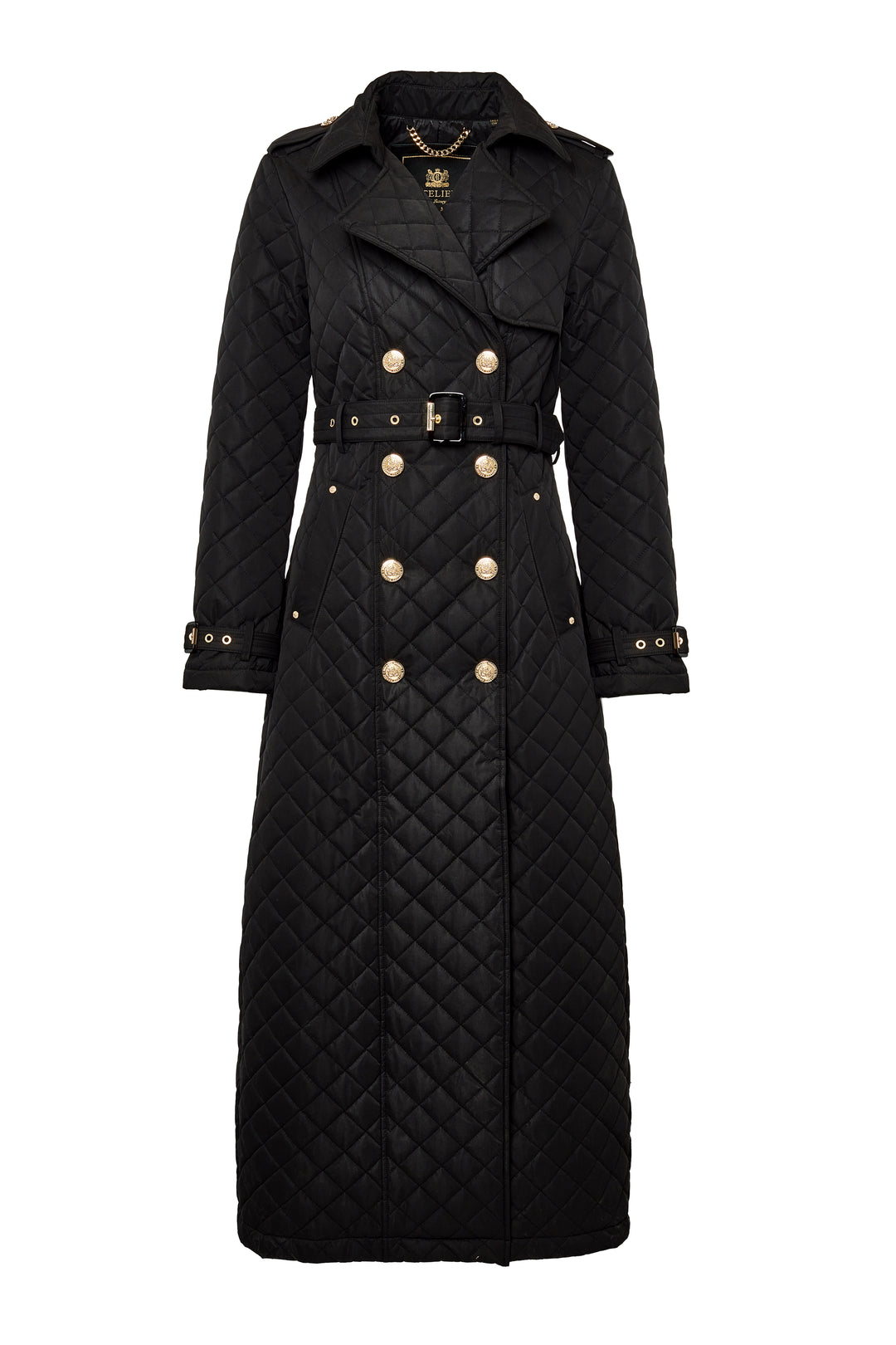 Full Length Enstone Quilted Trench Coat (Black) – Holland Cooper