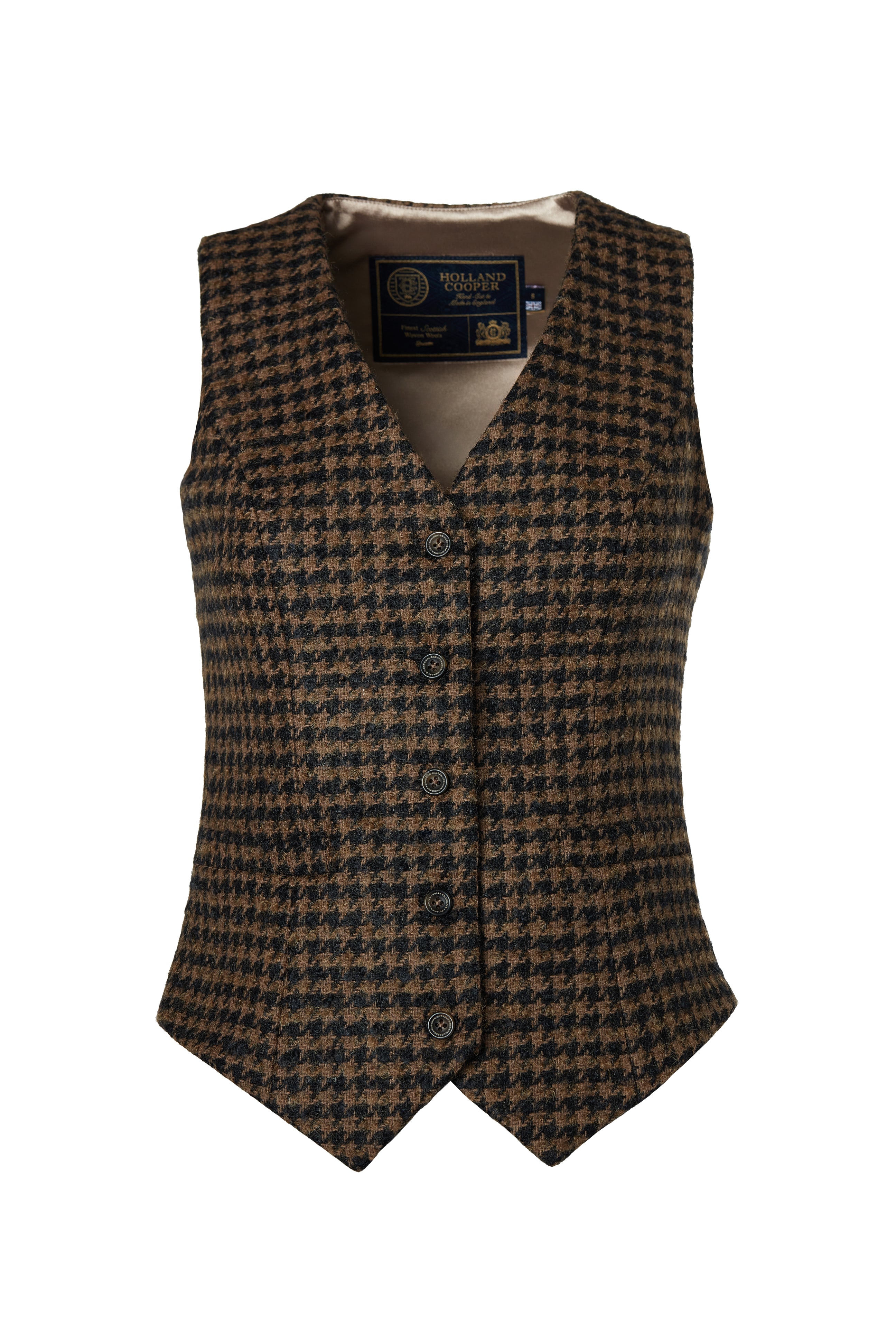 Hampton Waistcoat (Chocolate Houndstooth) – Holland Cooper