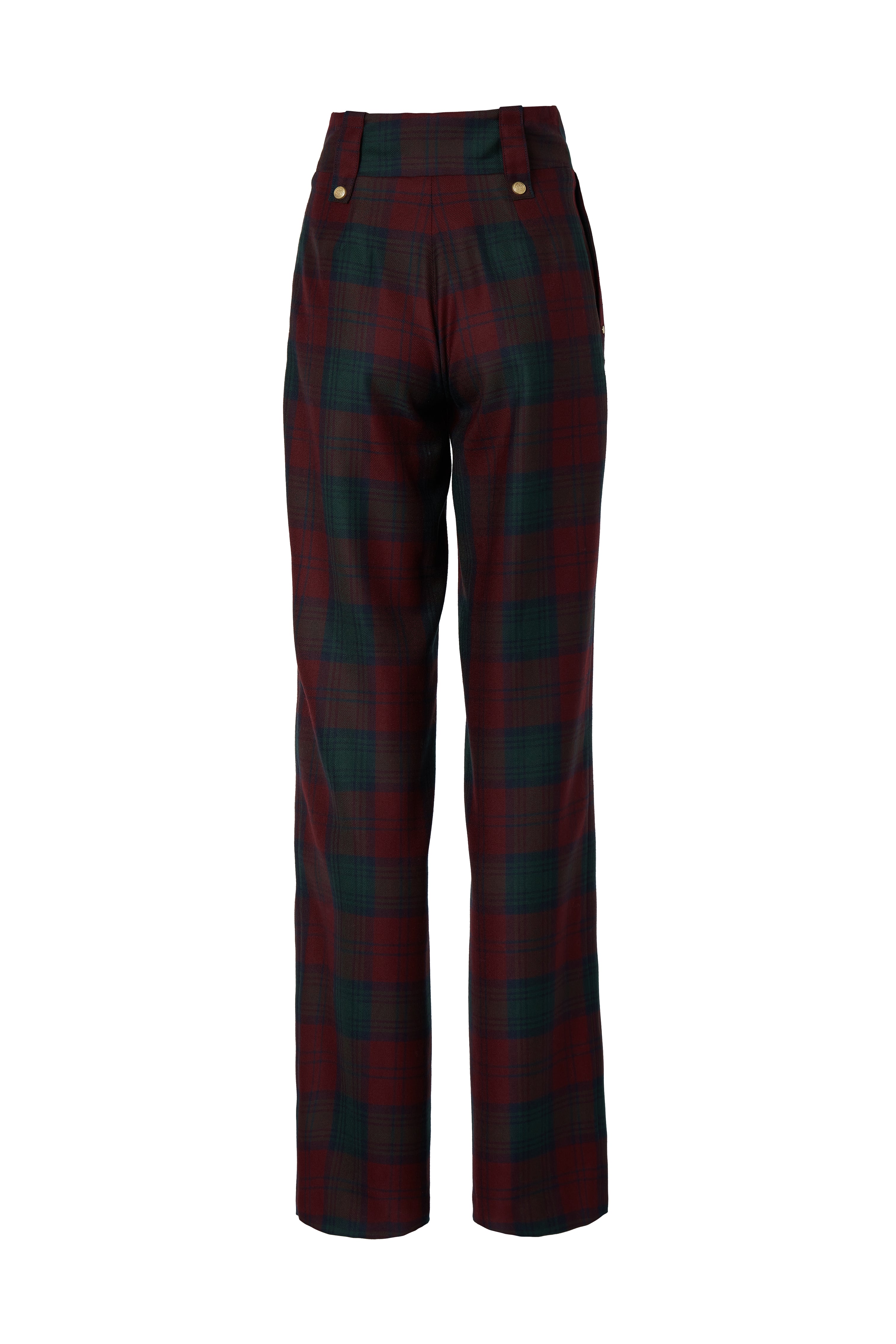 High Waisted Straight Trouser (Mulberry Tartan) – Holland Cooper