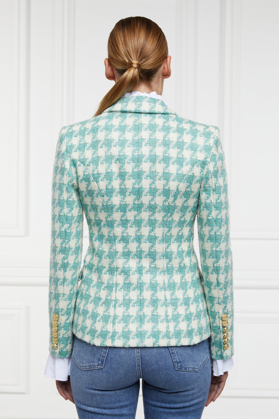 Knightsbridge Blazer (Large Scale Teal Houndstooth) – Holland Cooper