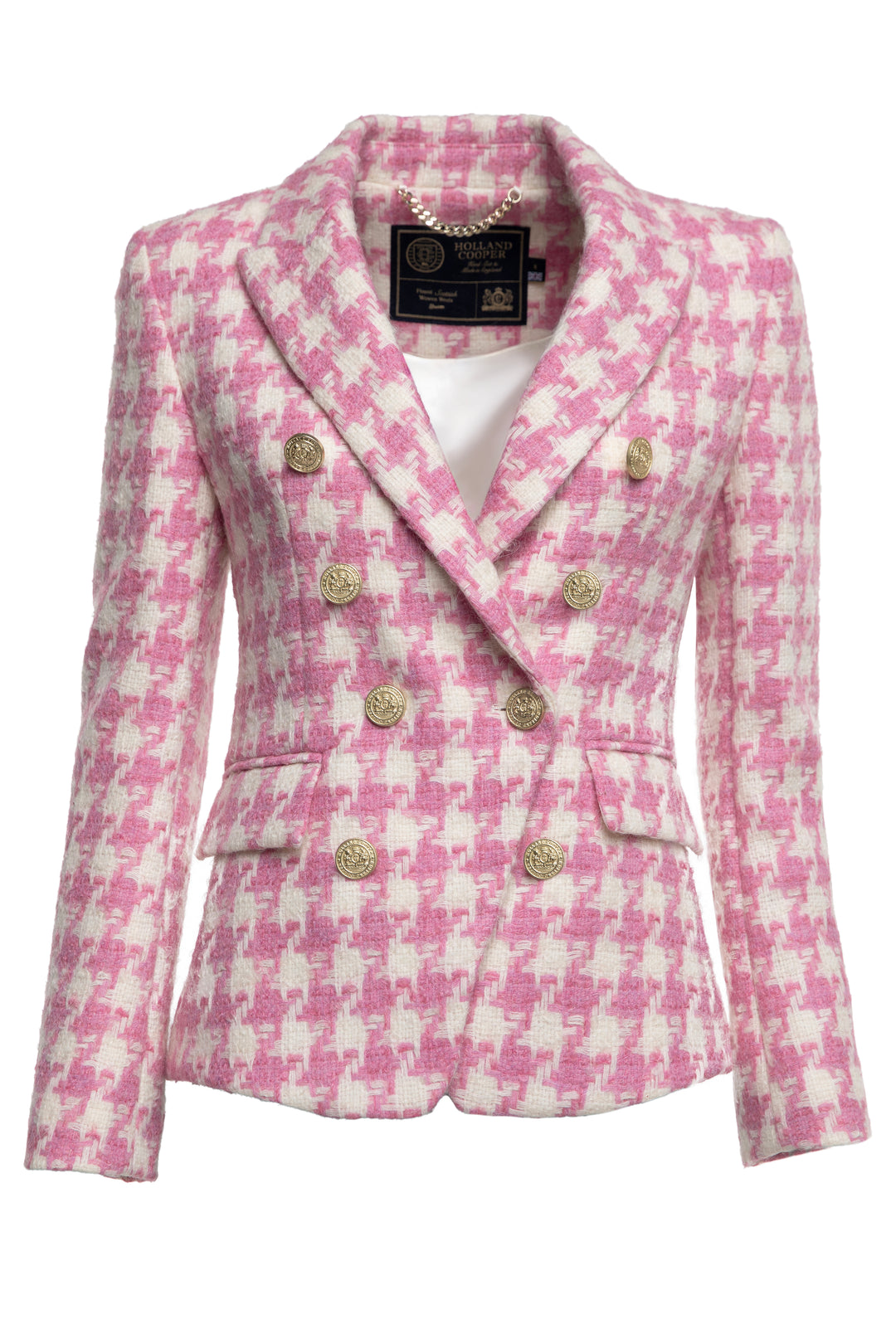 Knightsbridge Blazer (Pink Large Scale Houndstooth) – Holland Cooper