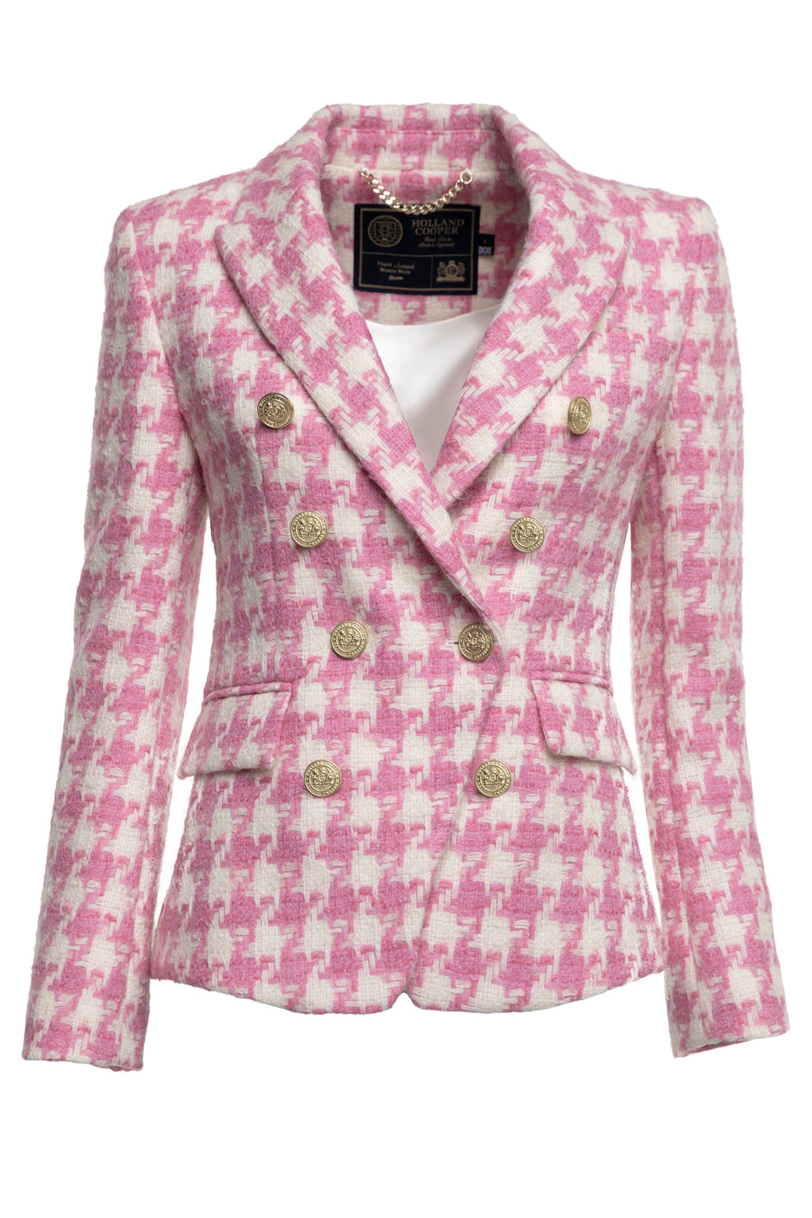 Knightsbridge Blazer (Pink Large Scale Houndstooth) – Holland Cooper