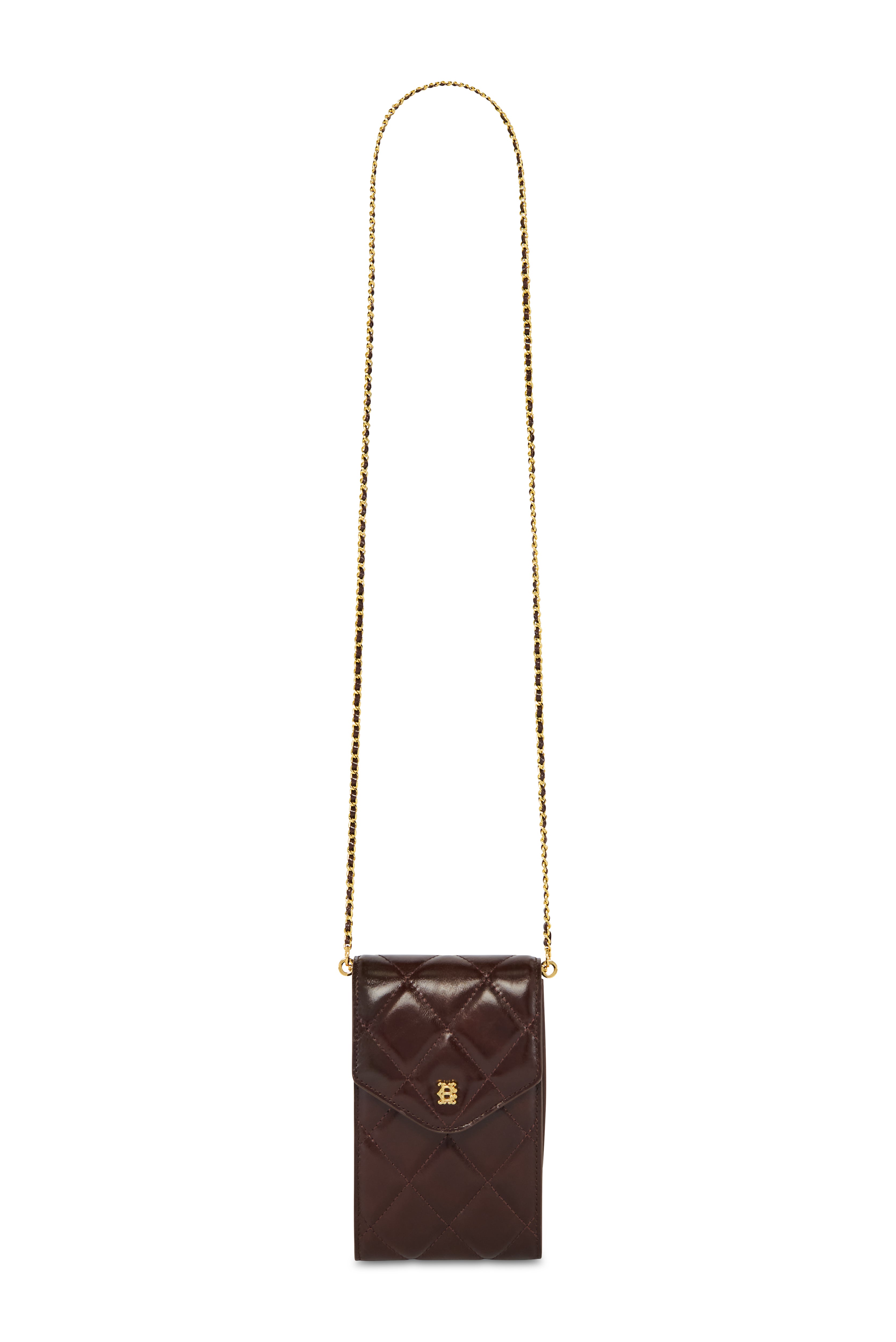 Knightsbridge Quilted Phone Pouch (Chestnut Leather) – Holland Cooper