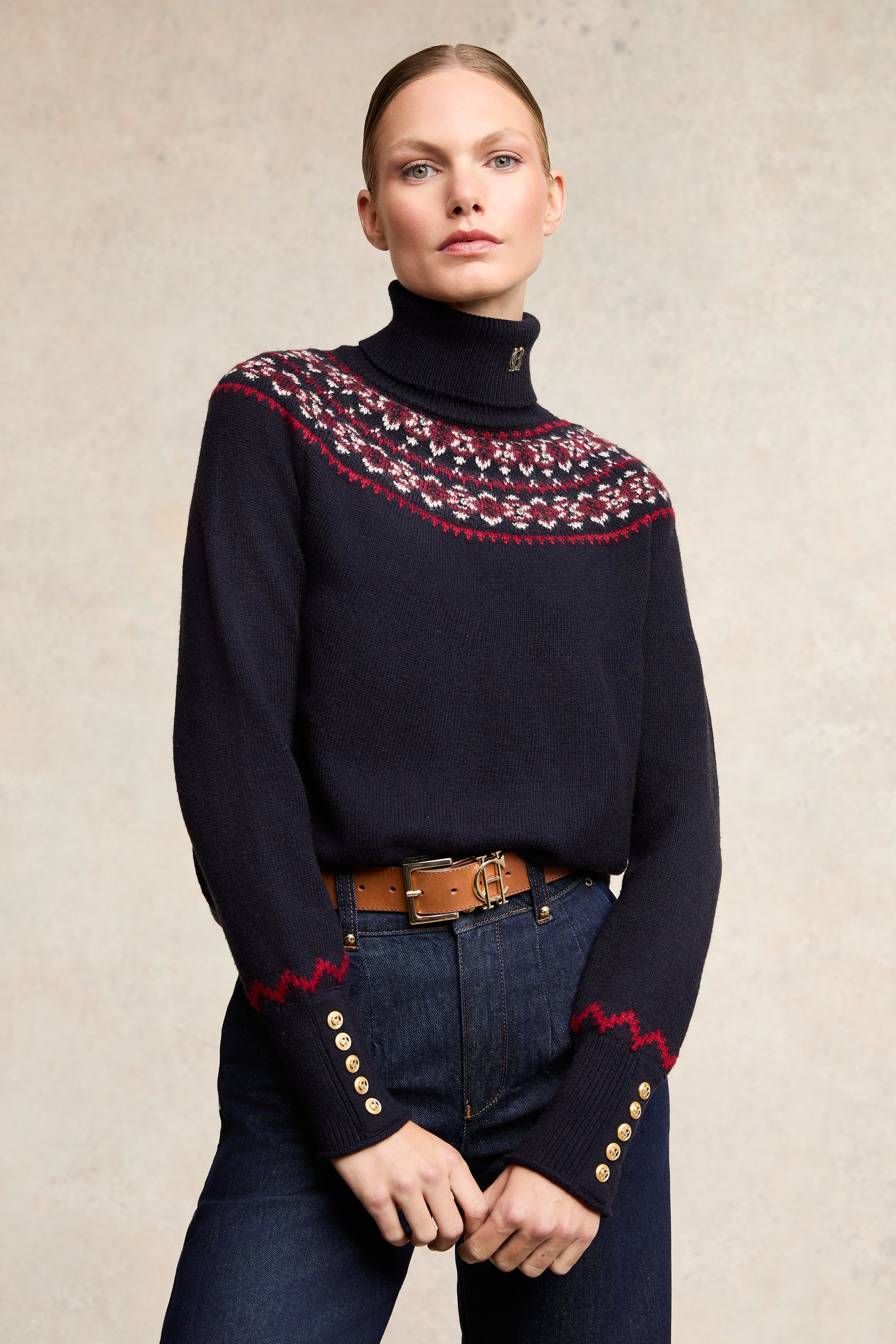 Jennifer Roll Neck Knit (Ink Navy) – Holland Cooper