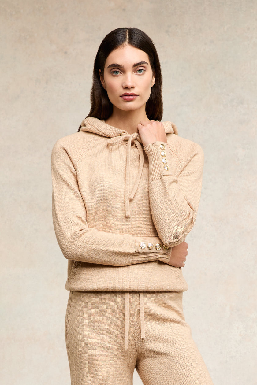 Verbier Knitted Hoodie (Light Camel) – Holland Cooper