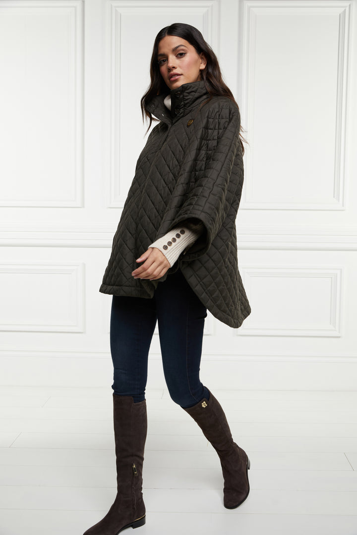 Brooke Quilted Cape (Dark Olive) – Holland Cooper