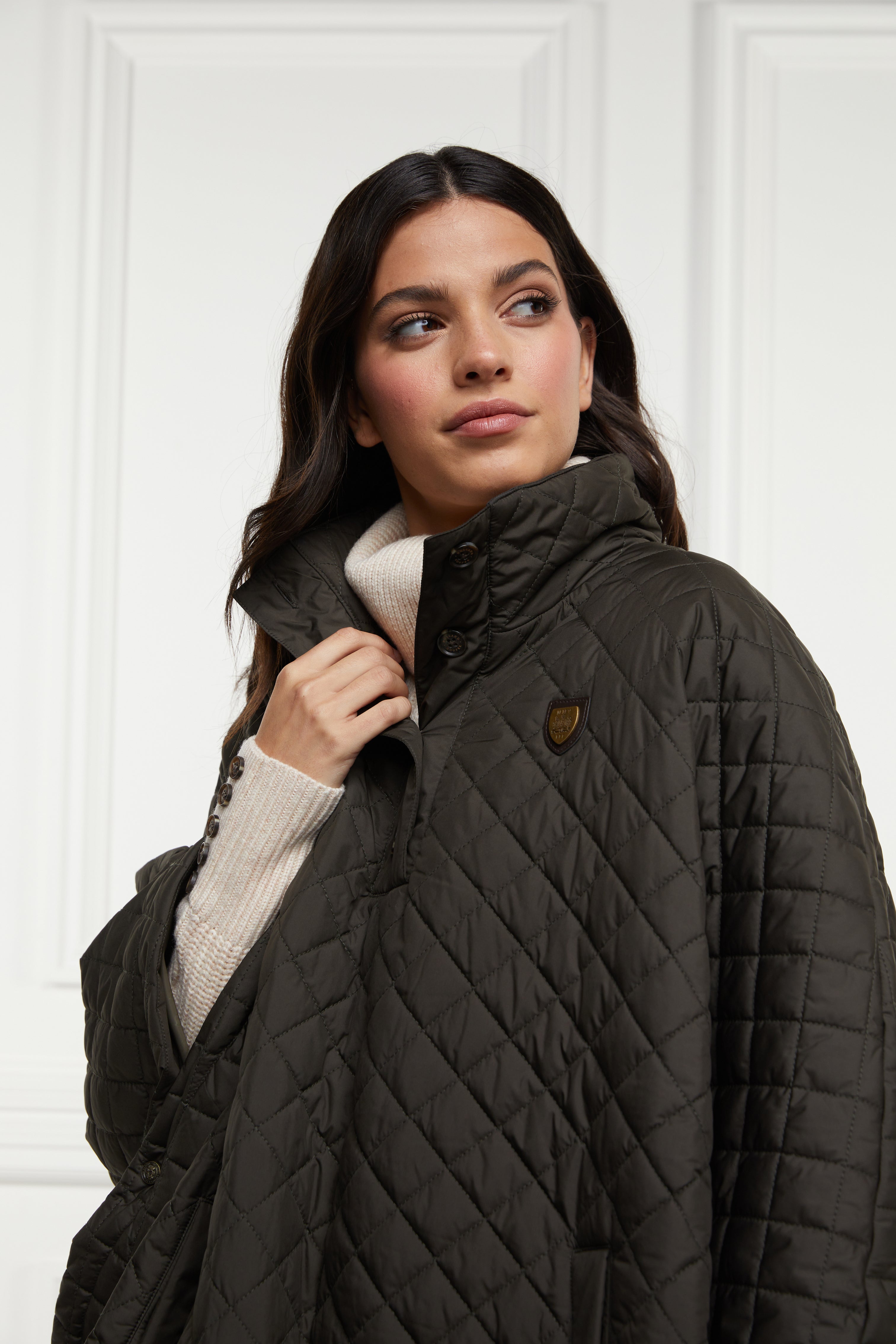 Brooke Quilted Cape (Dark Olive) – Holland Cooper
