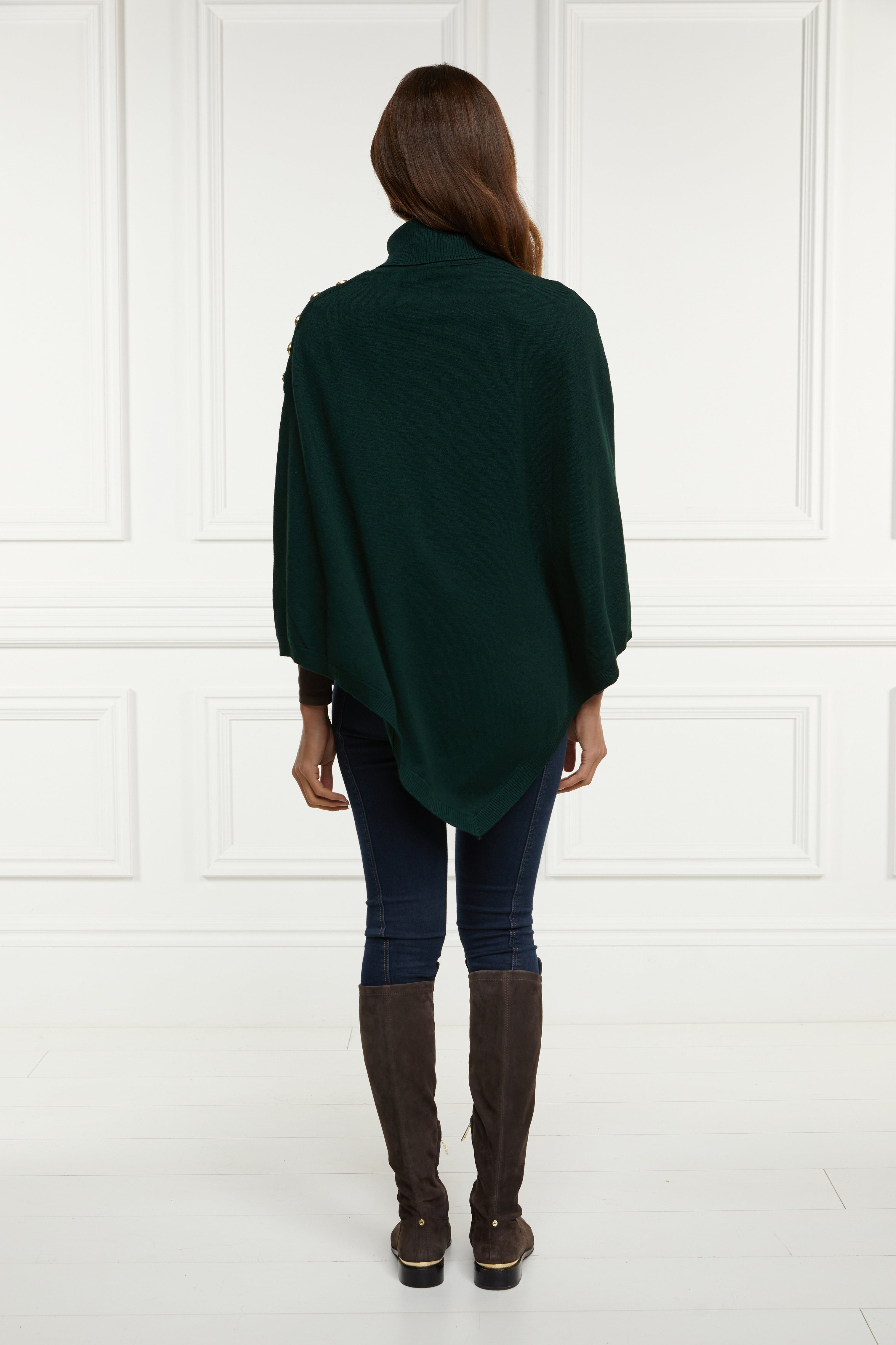 Roll Neck Cape (Deep Emerald) – Holland Cooper