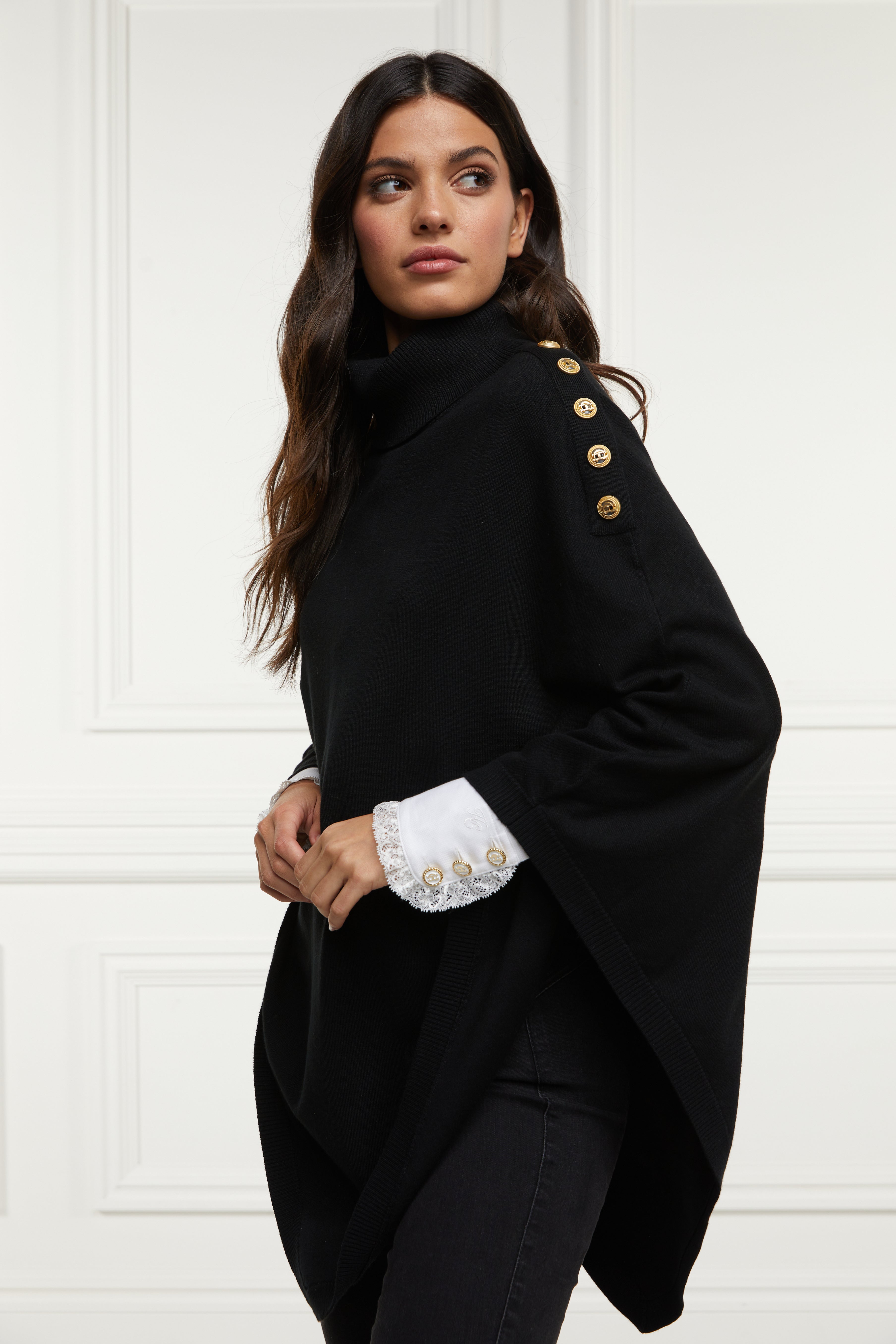 Roll Neck Cape (Black) – Holland Cooper