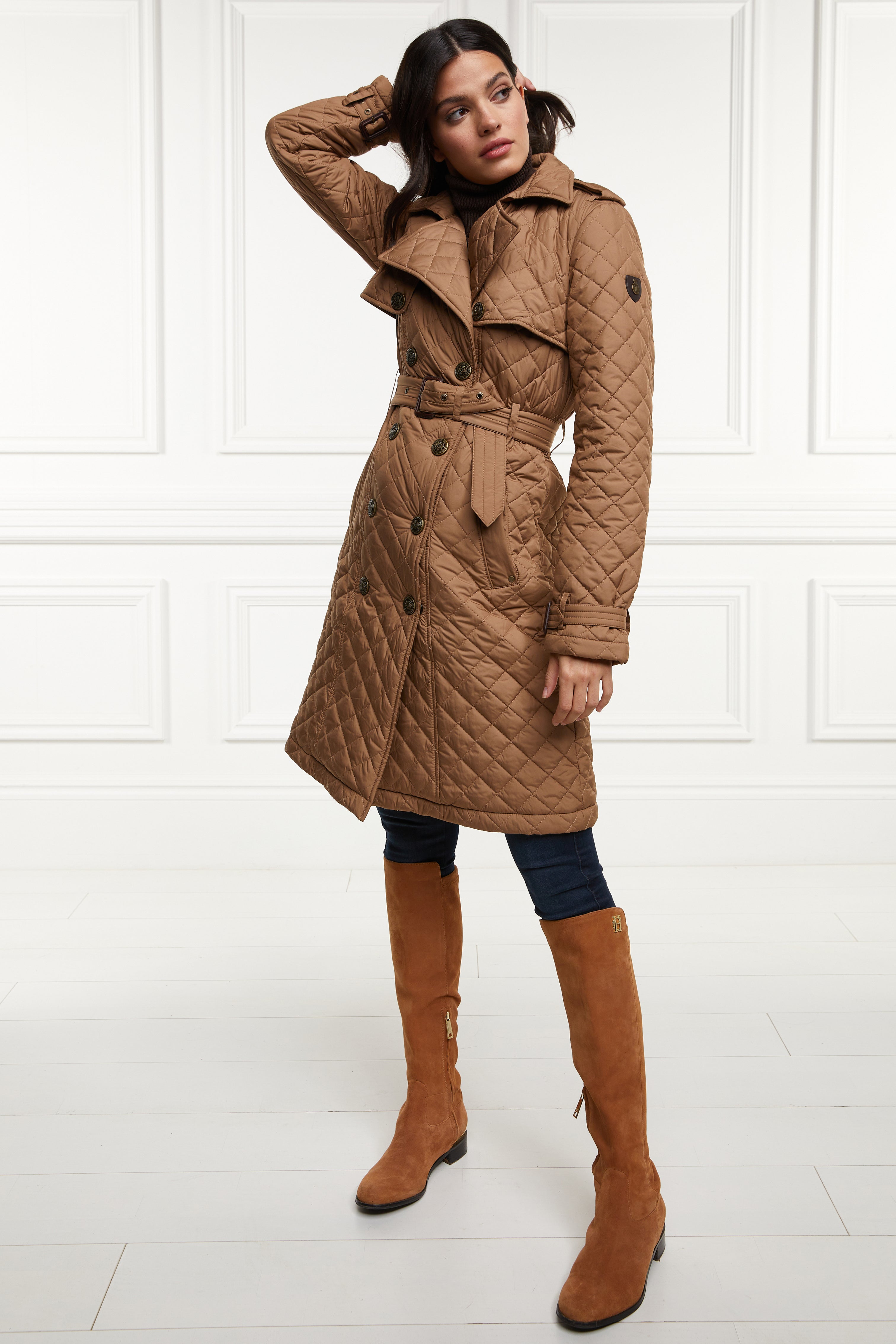 Grayson Quilted Trench Coat (Coffee) – Holland Cooper