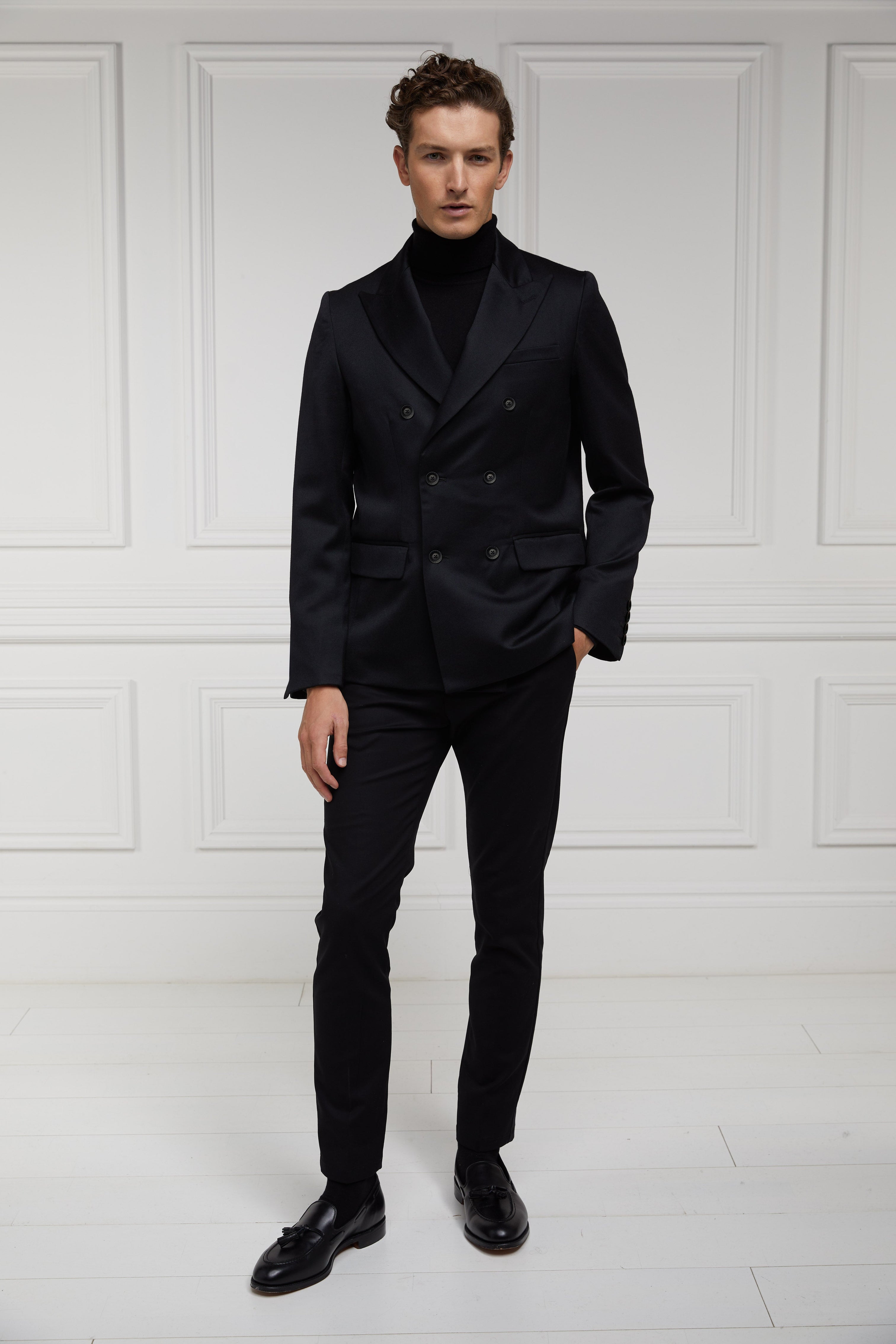 The Double Breasted Blazer (Black Barathea) – Holland Cooper