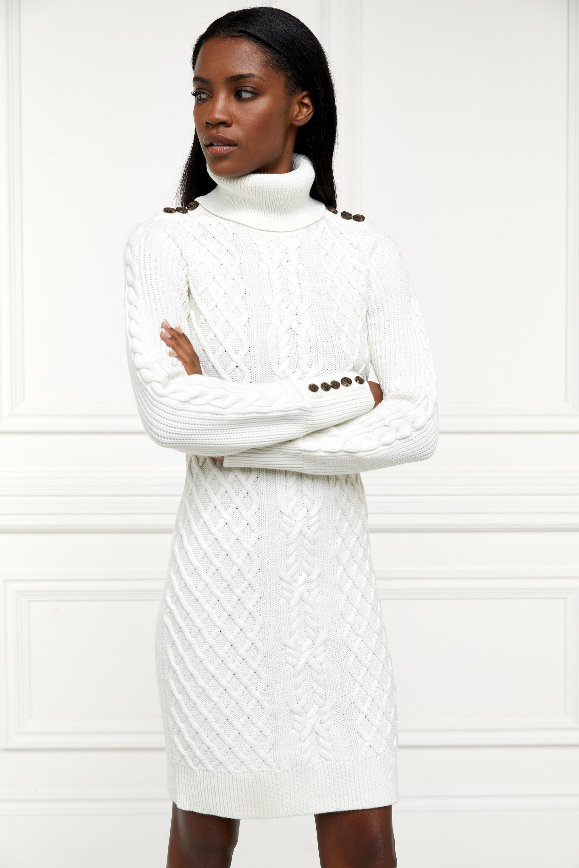 Country Roll Neck Dress (Cream) – Holland Cooper