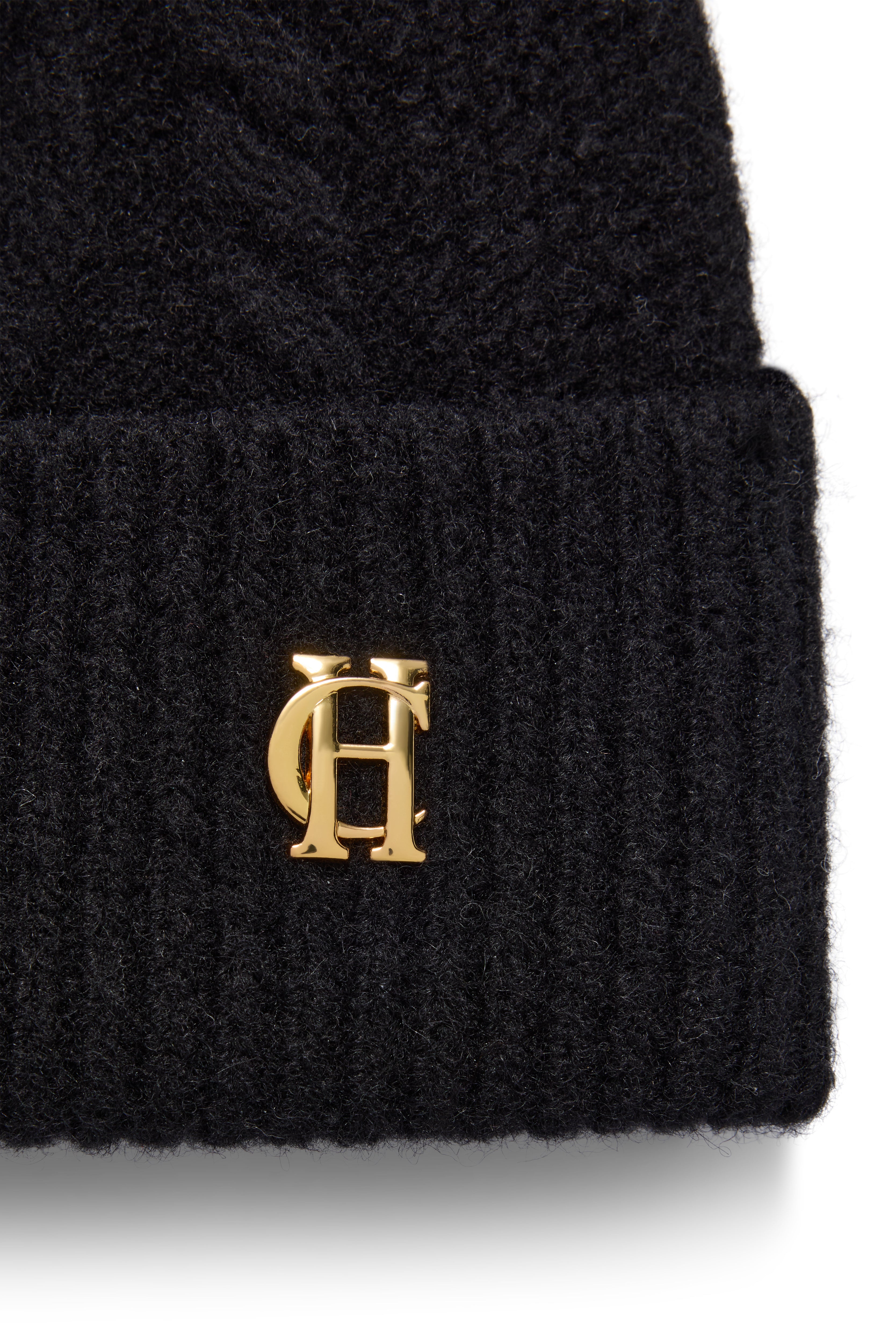 Sloane Cable Bobble Hat (Black) – Holland Cooper