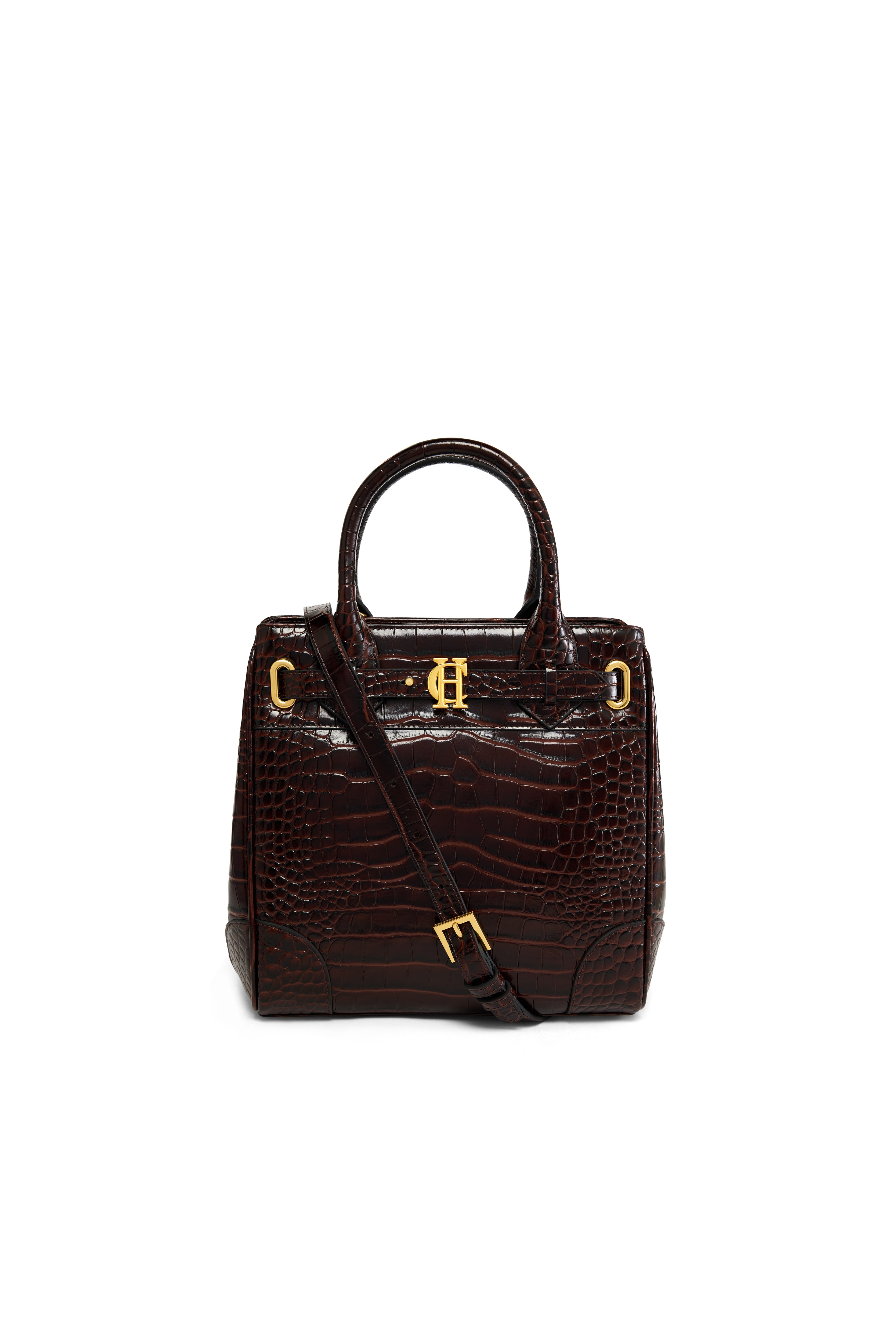 The Brompton Mini Tote (Rich Chocolate Croc) – Holland Cooper