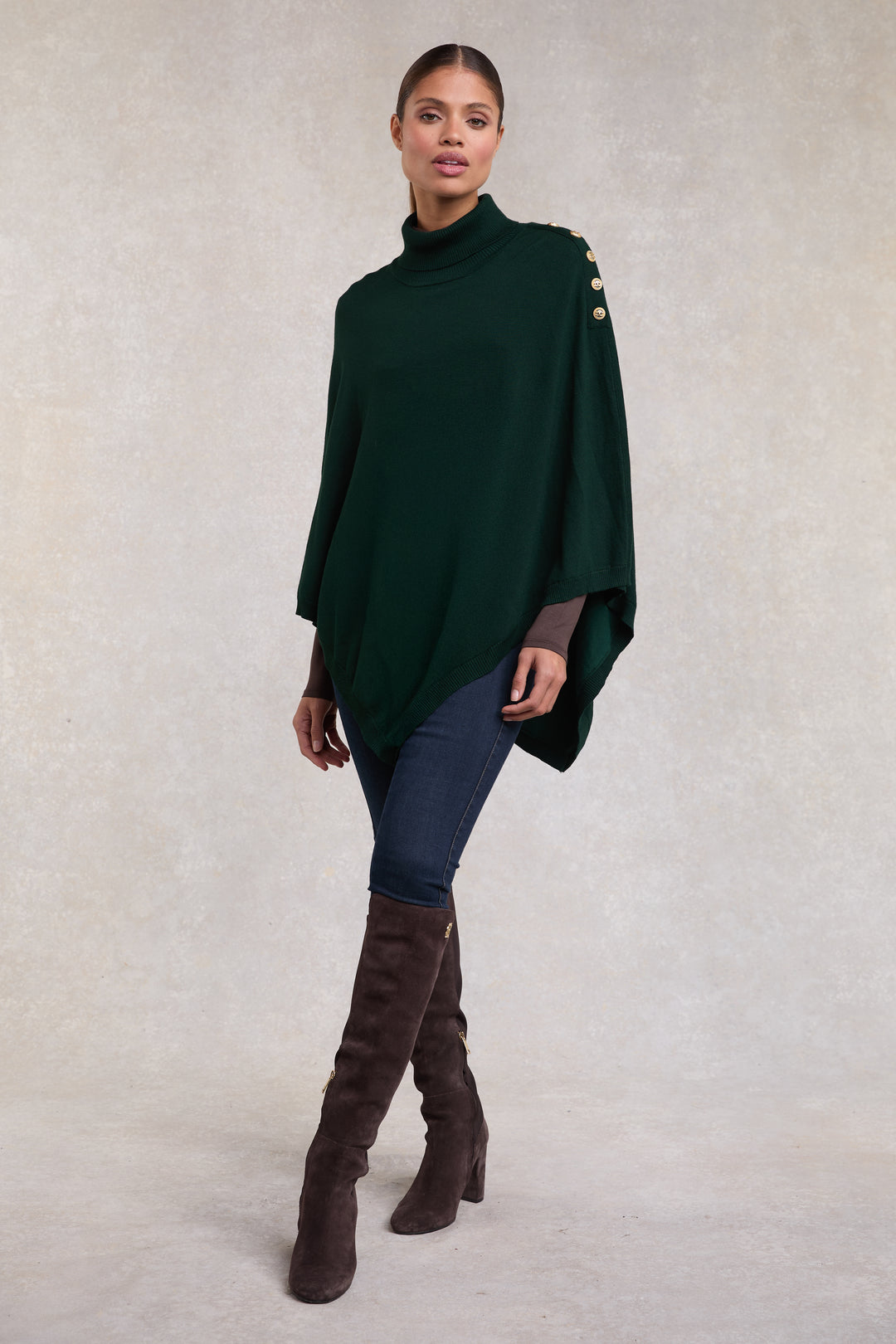 Roll Neck Cape (Deep Emerald) – Holland Cooper