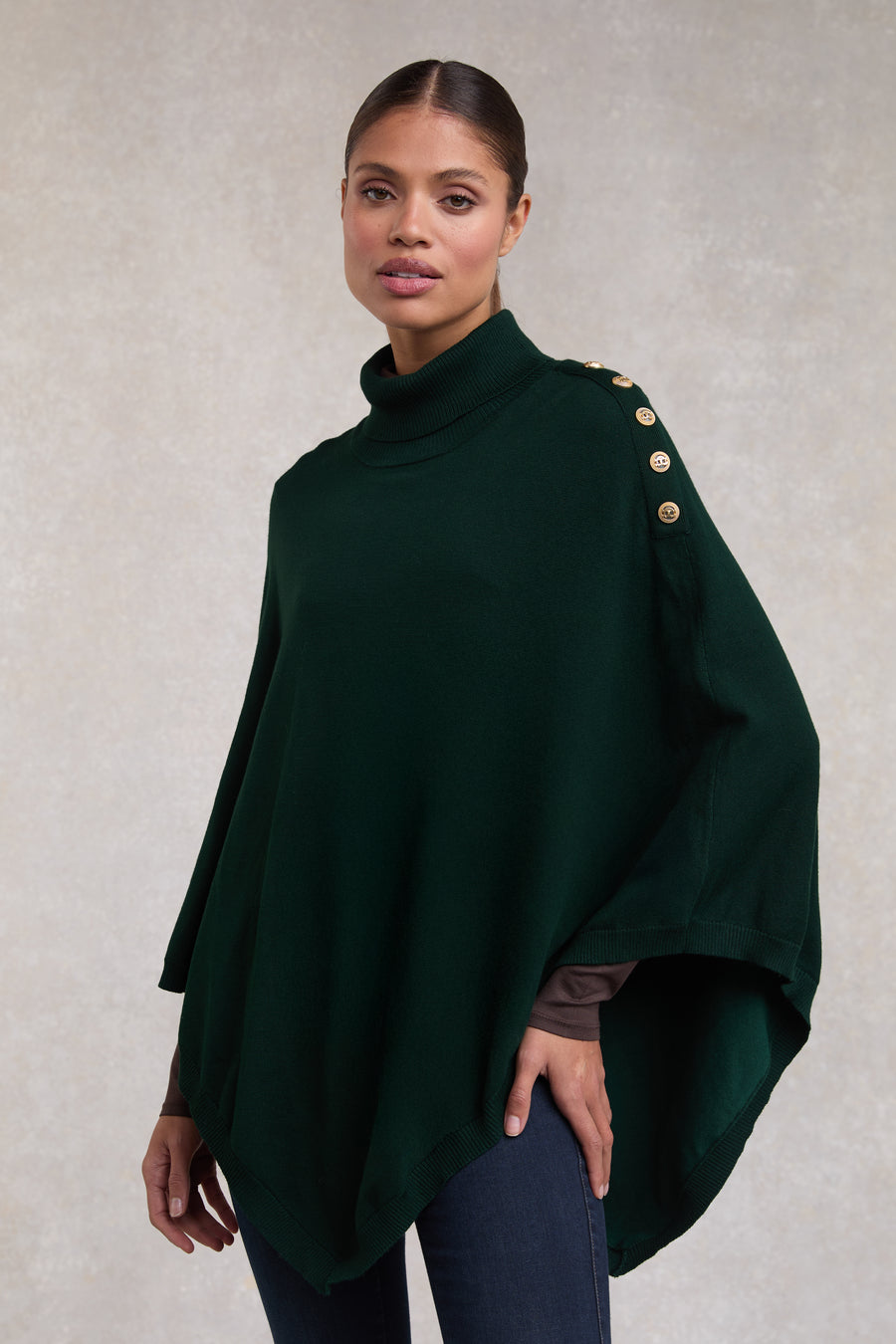 Roll Neck Cape (Deep Emerald) – Holland Cooper