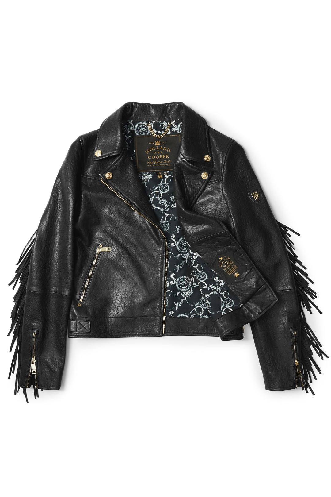 Fringed Leather Biker Jacket (Black) – Holland Cooper