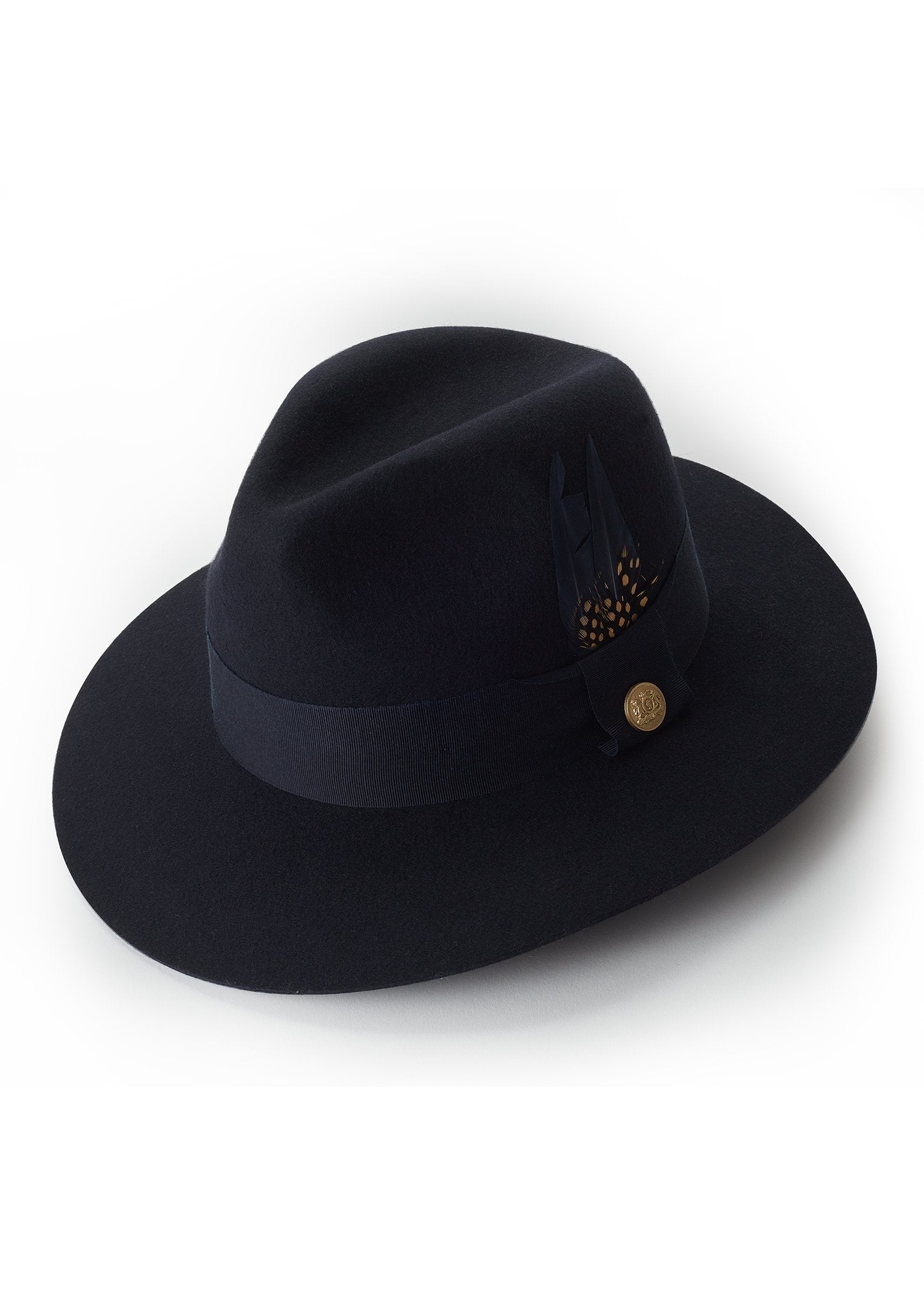 Trilby Hat Spot Feather (Ink Navy) – Holland Cooper