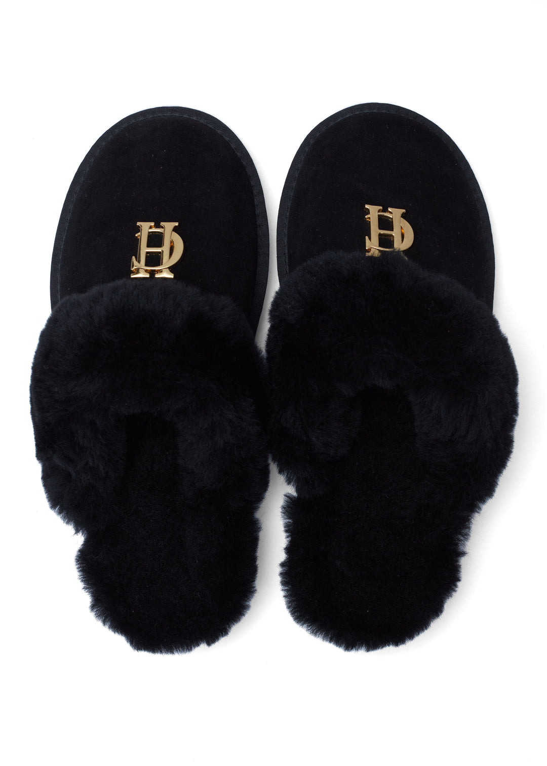 HC Shearling Slipper (Black) – Holland Cooper